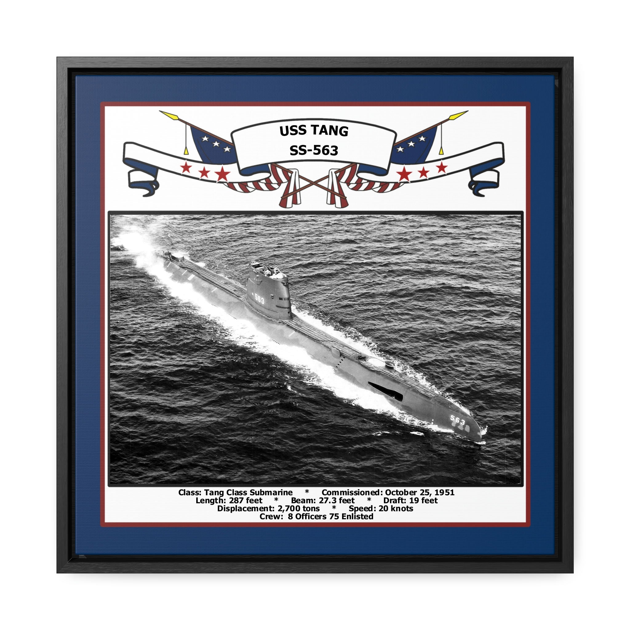 USS Tang SS-563 Navy Floating Frame Photo – Navy Emporium