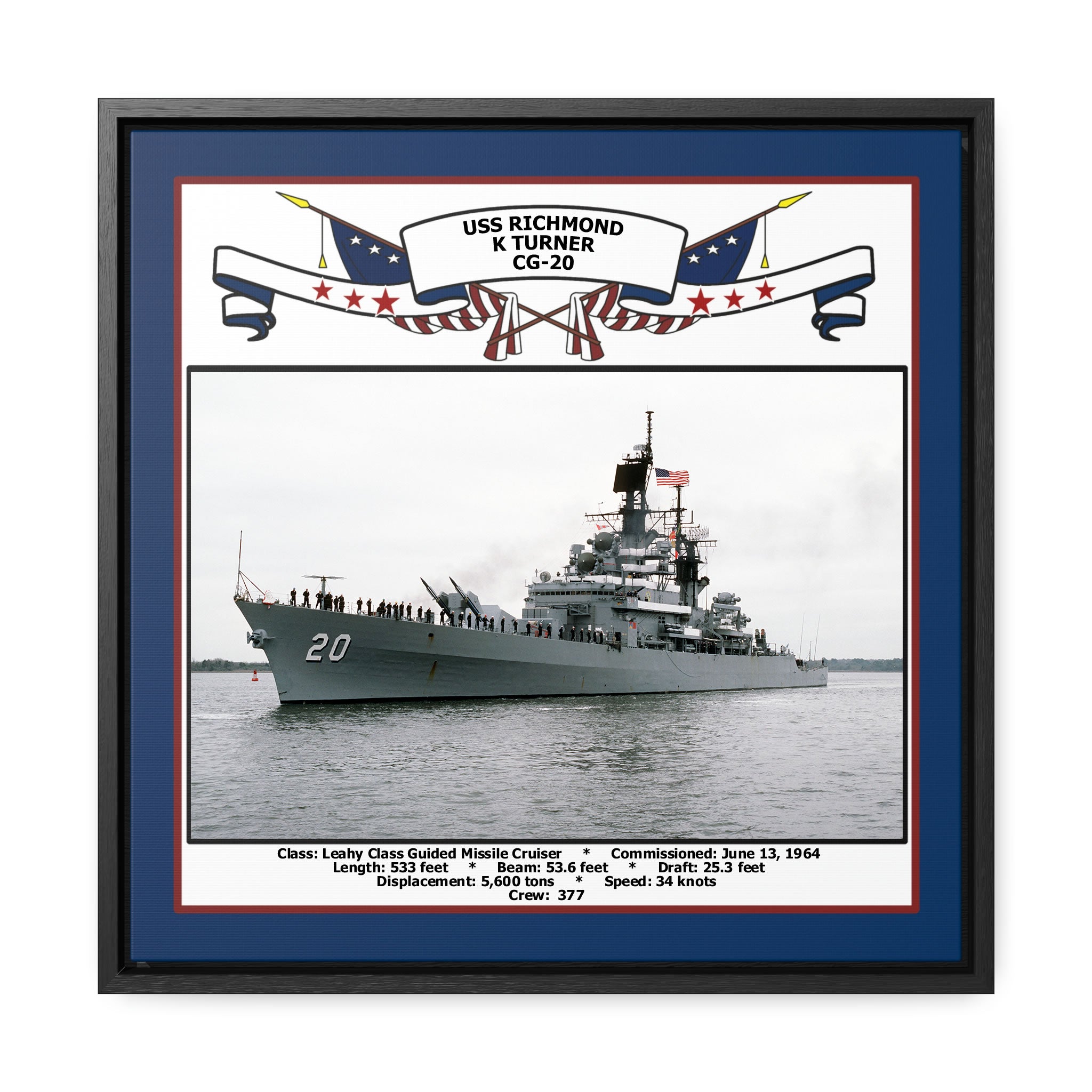 USS Richmond K Turner CG-20 Navy Floating Frame Photo – Navy Emporium