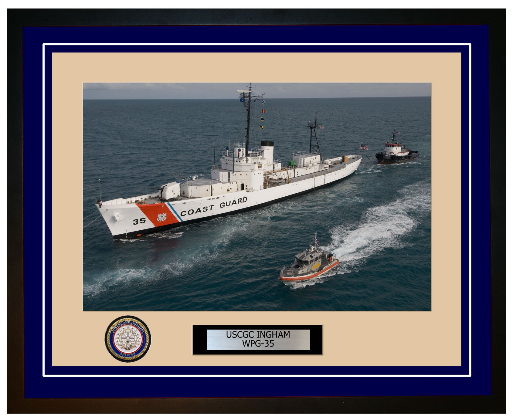 USCGC INGHAM WPG 35 Framed Coast Guard Ship Photo 273WPG35 – Navy Emporium