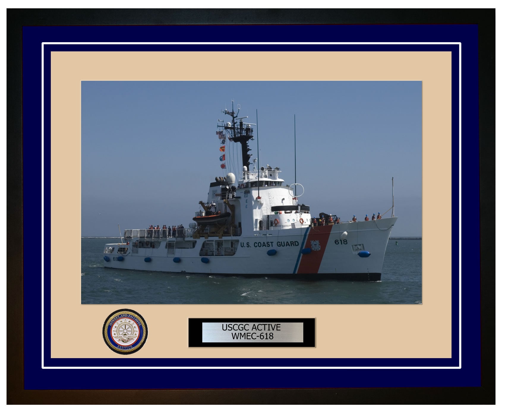 USCGC ACTIVE WMEC 618 Framed Coast Guard Ship Photo 3WMEC618 – Navy ...