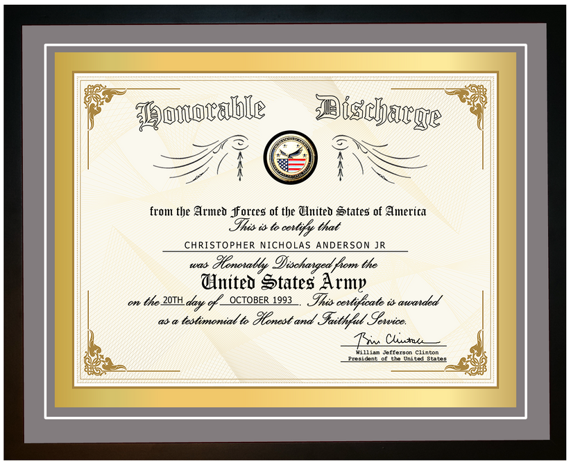 United States Army Honorable Discharge Certificate on Canvas – Navy ...