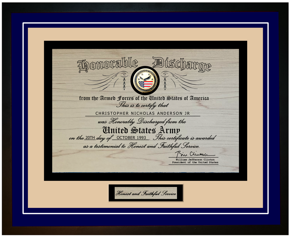 United States Army Engraved Honorable Discharge Certificate – Navy Emporium