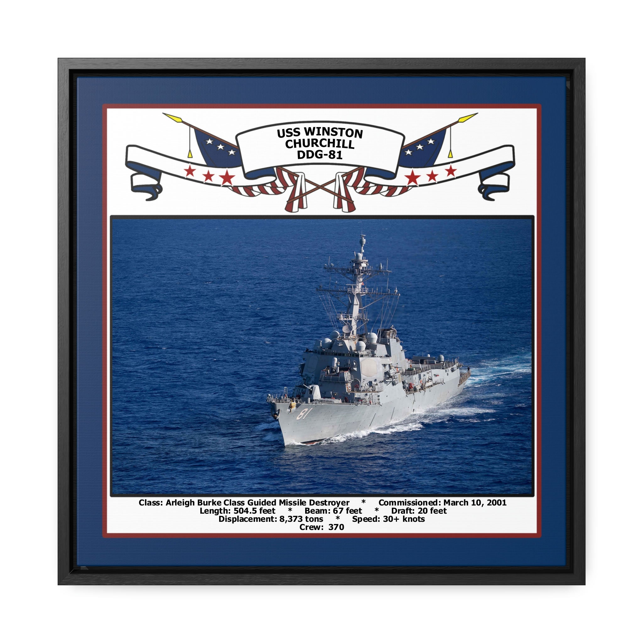 USS Winston S Churchill DDG-81 Navy Floating Frame Photo – Navy Emporium
