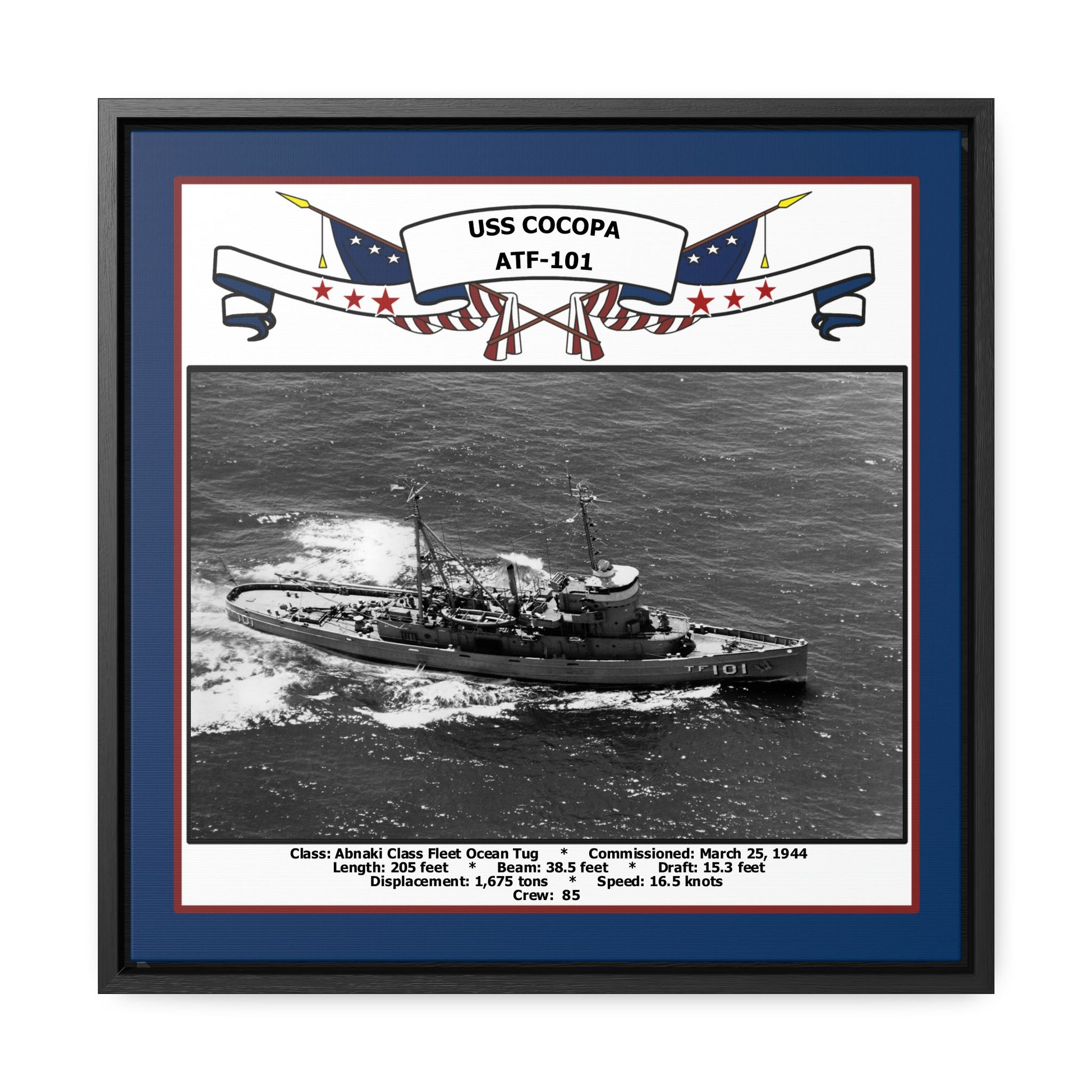 USS Cocopa ATF-101 Navy Floating Frame Photo – Navy Emporium