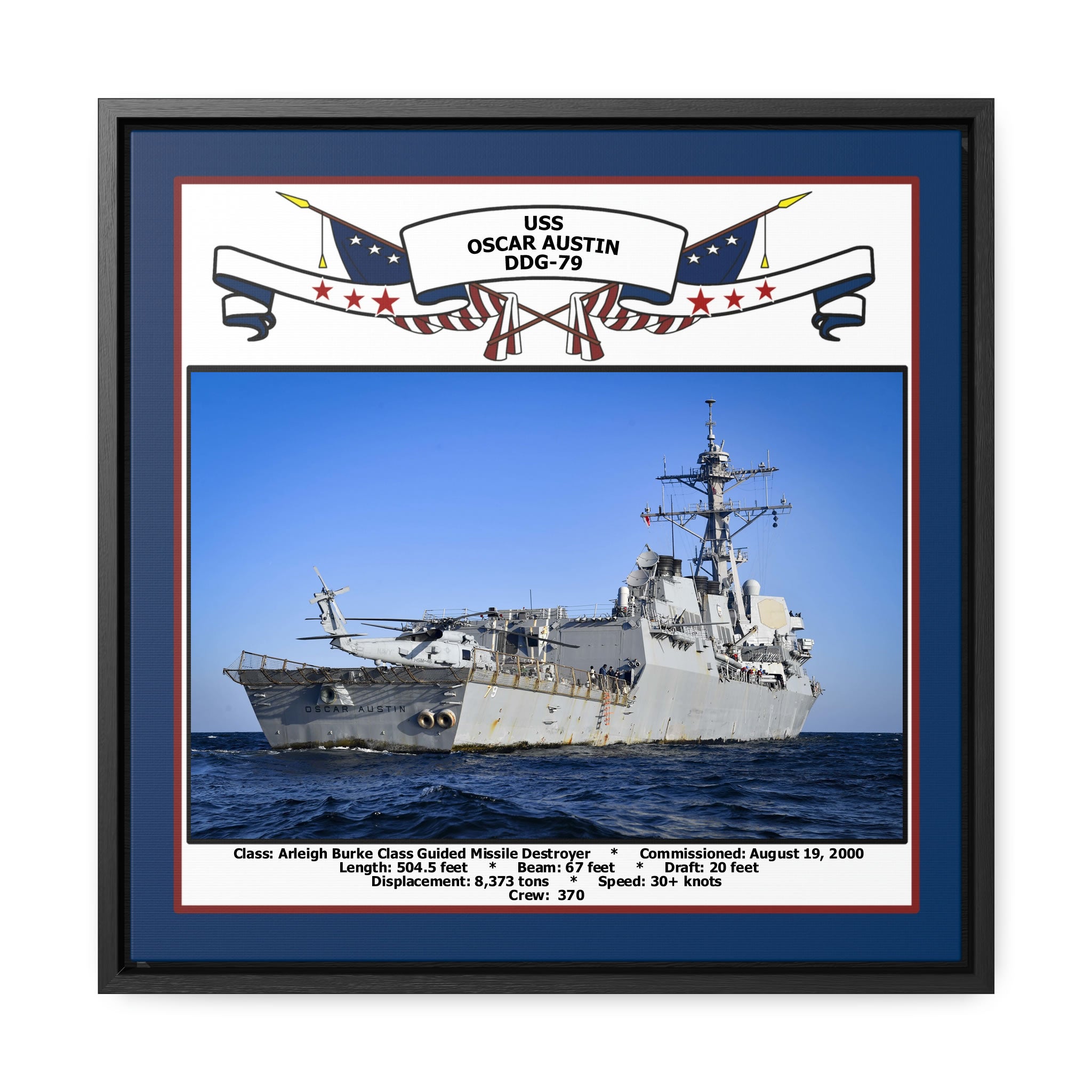 USS Oscar Austin DDG-79 Navy Floating Frame Photo – Navy Emporium