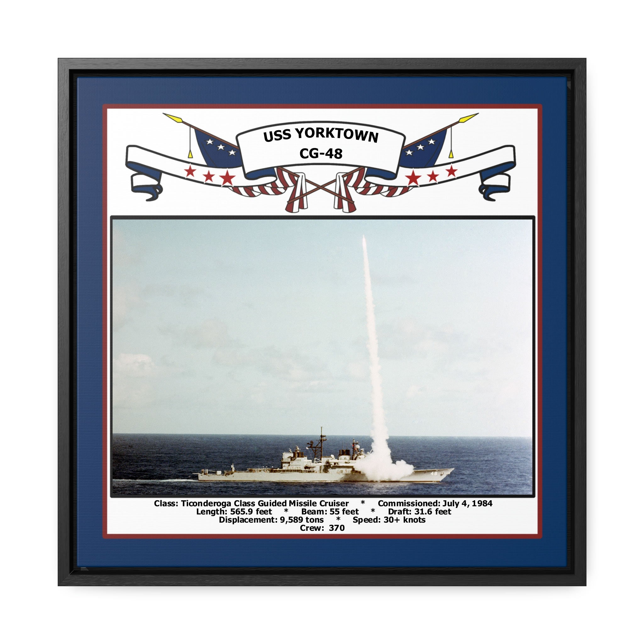 USS Yorktown CG-48 Navy Floating Frame Photo – Navy Emporium