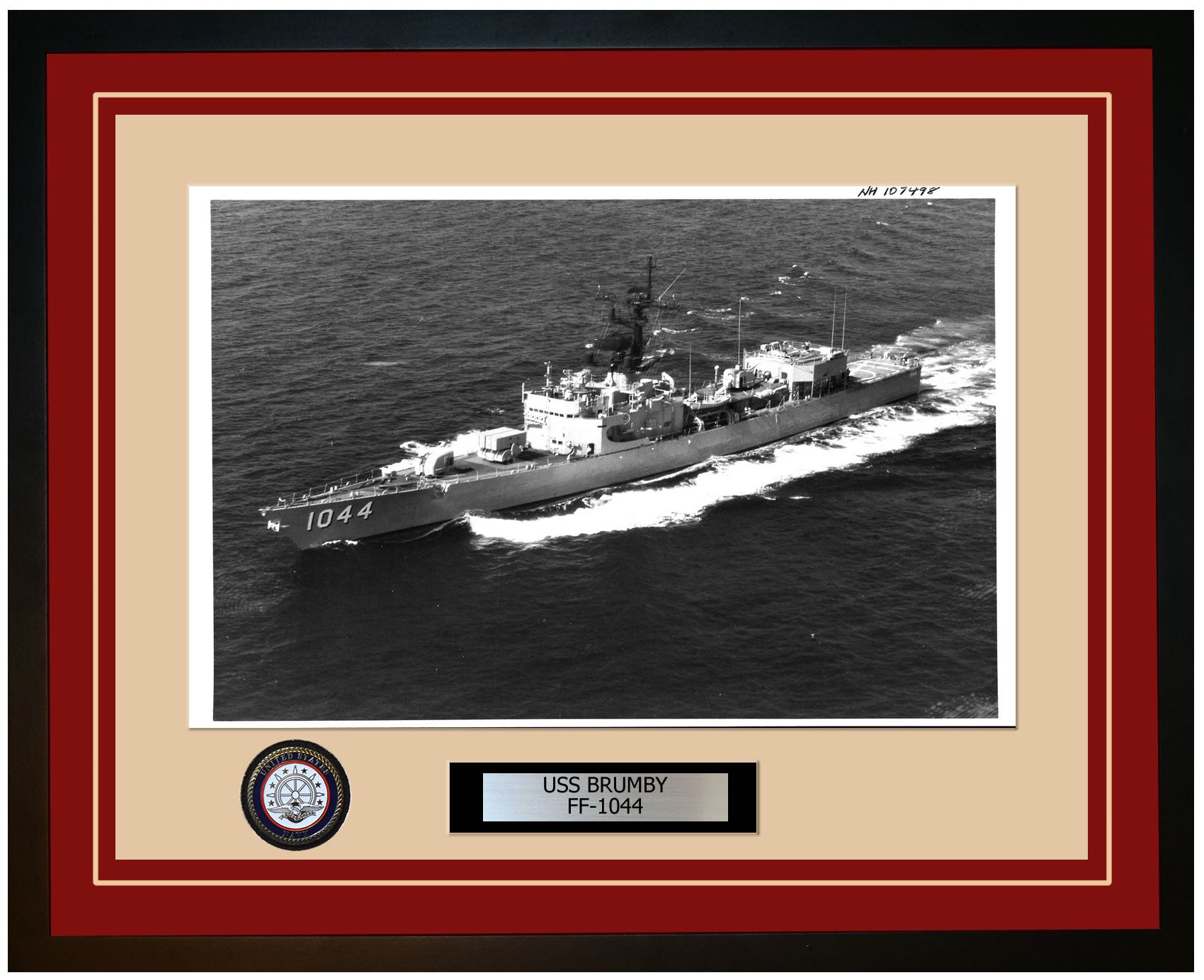 USS BRUMBY FF-1044 Framed Navy Ship Photo Burgundy – Navy Emporium