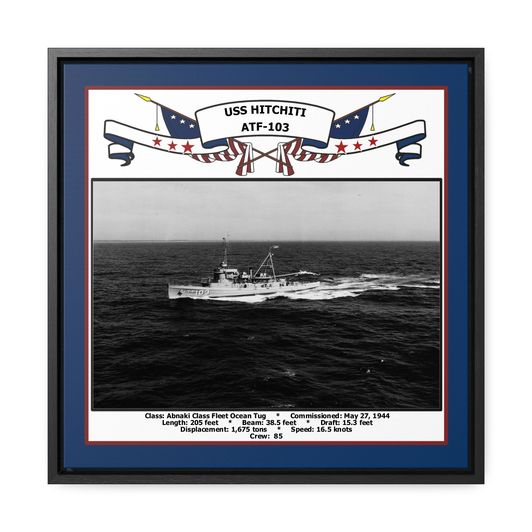 USS Hitchiti ATF-103 Navy Floating Frame Photo – Navy Emporium