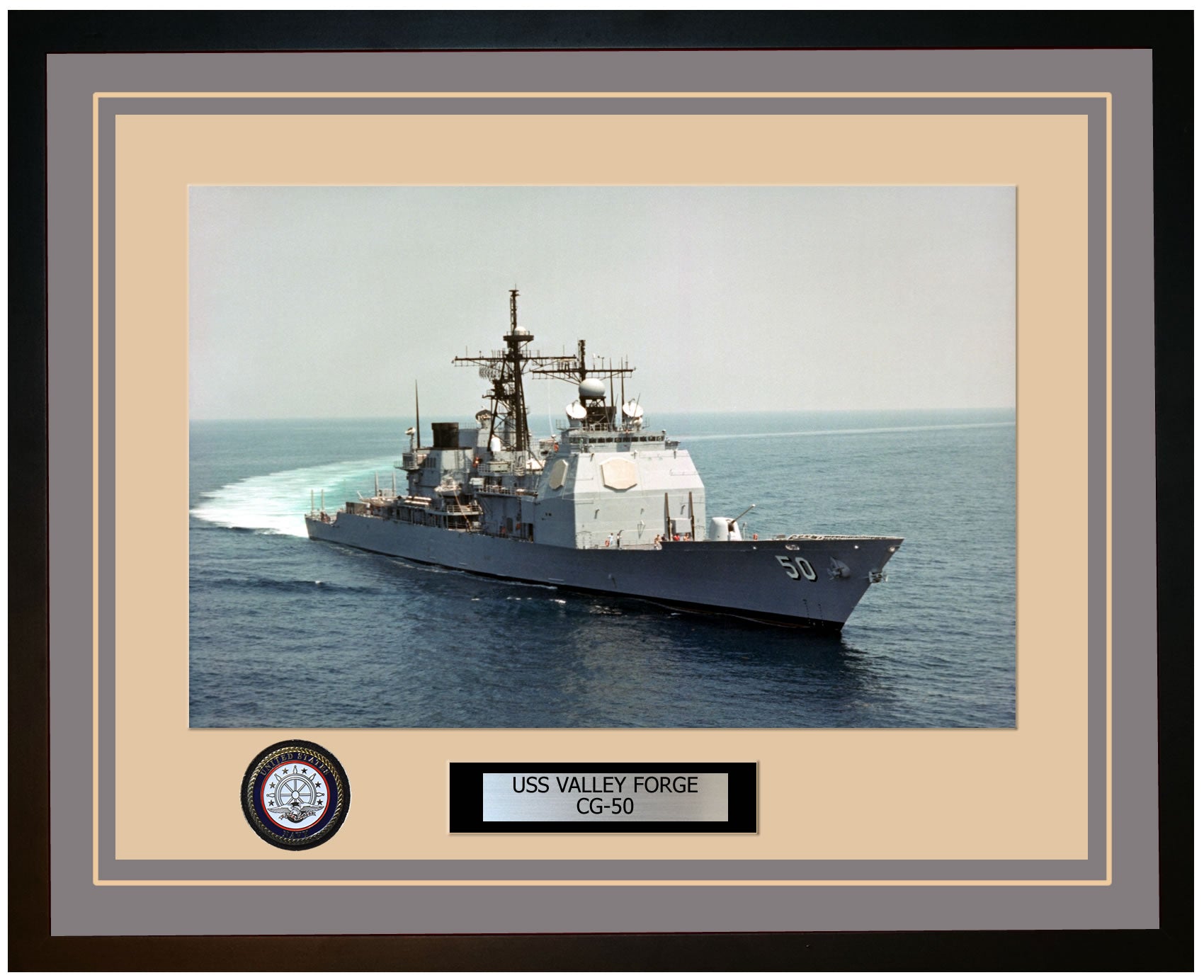 USS VALLEY FORGE CG-50 Framed Navy Ship Photo Burgundy – Navy Emporium