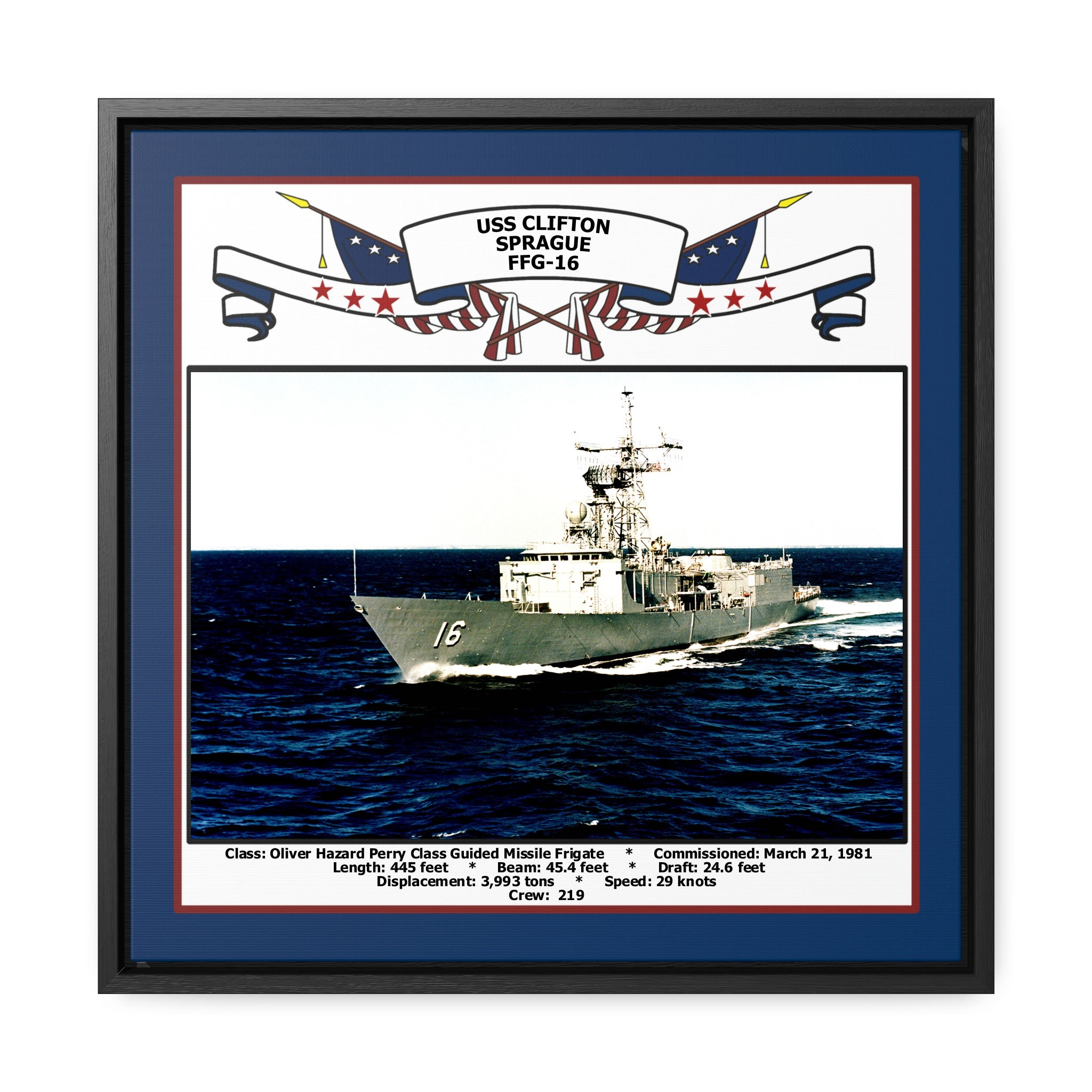 USS Clifton Sprague FFG-16 Navy Floating Frame Photo – Navy Emporium