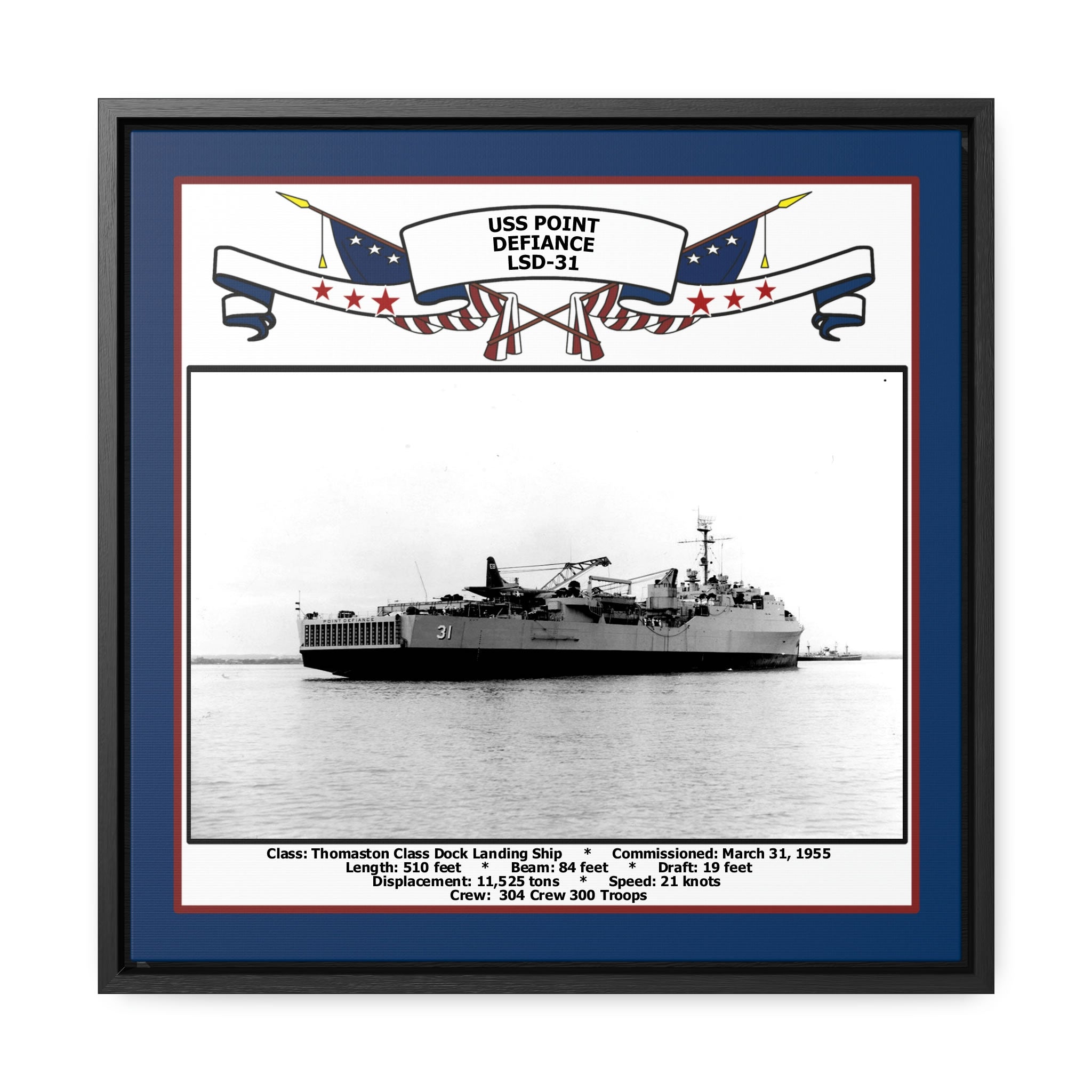 USS Point Defiance LSD-31 Navy Floating Frame Photo – Navy Emporium