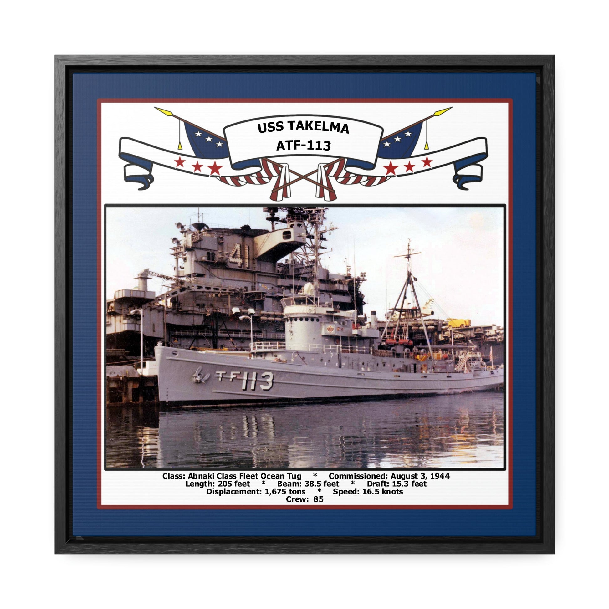 USS Takelma ATF-113 Navy Floating Frame Photo – Navy Emporium