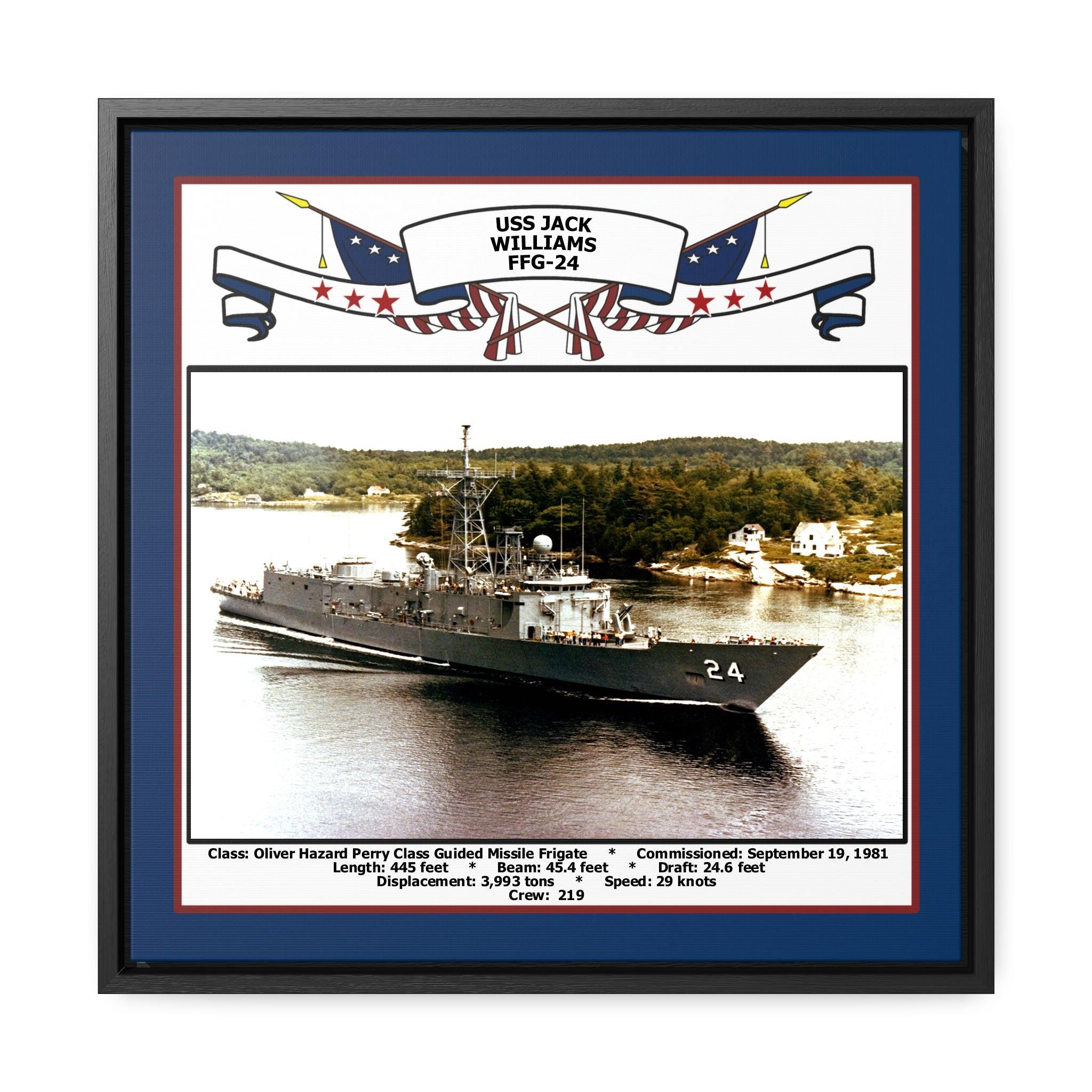 USS Jack Williams FFG-24 Navy Floating Frame Photo – Navy Emporium