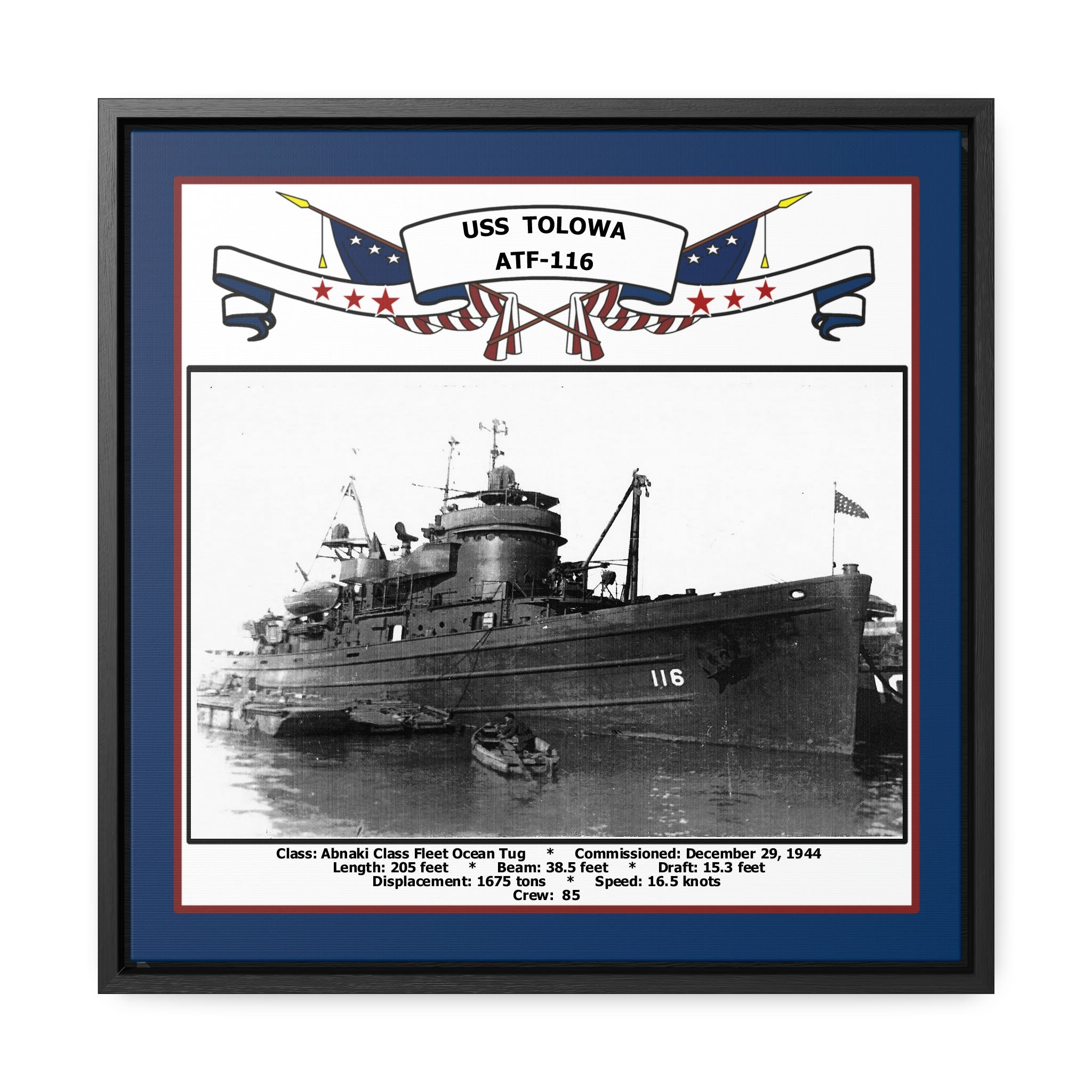 USS Tolowa ATF-116 Navy Floating Frame Photo – Navy Emporium