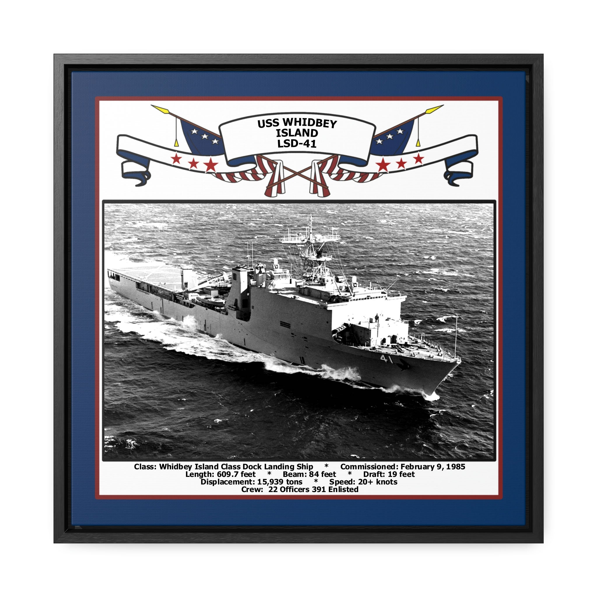 USS Whidbey Island LSD-41 Navy Floating Frame Photo – Navy Emporium