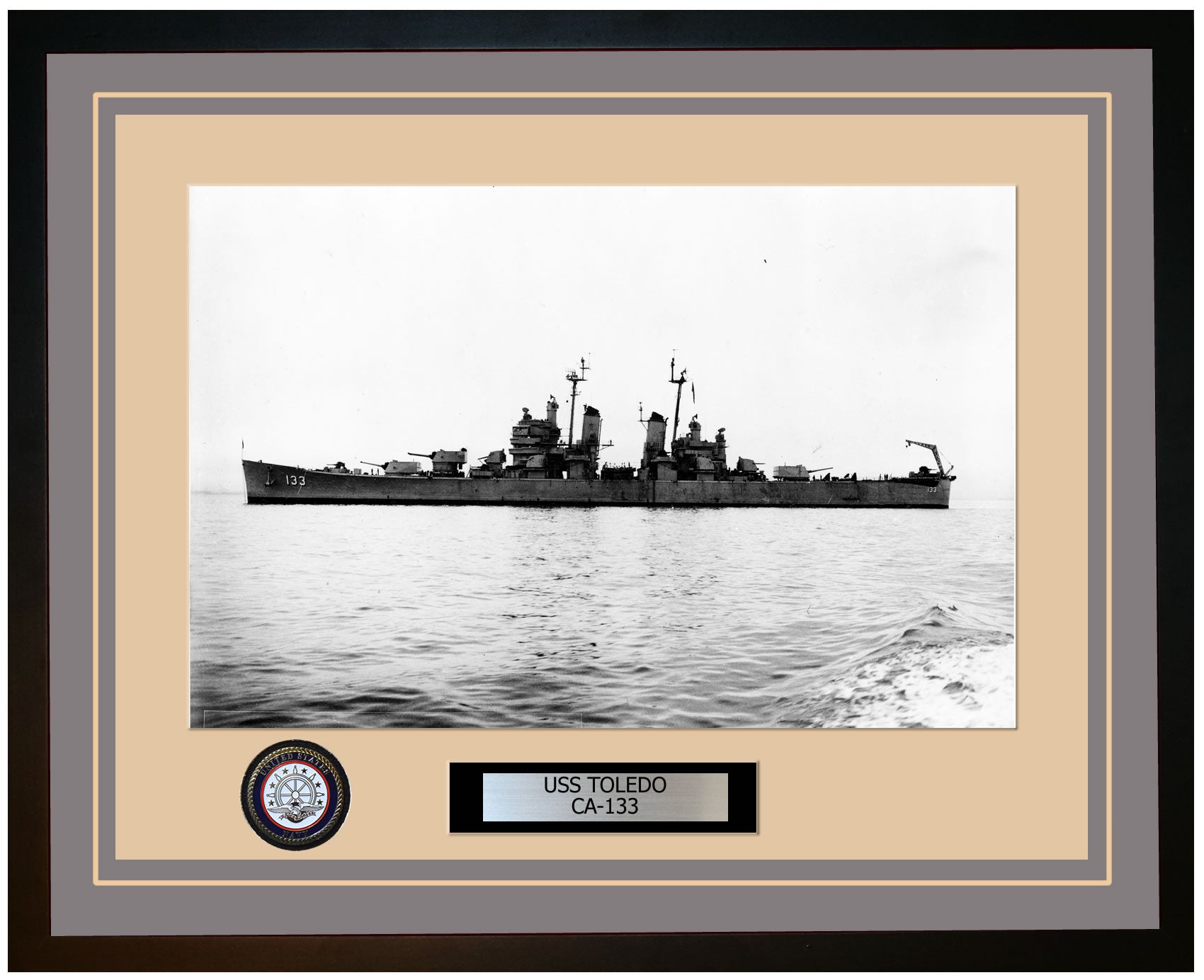 USS TOLEDO CA-133 Framed Navy Ship Photo Burgundy – Navy Emporium