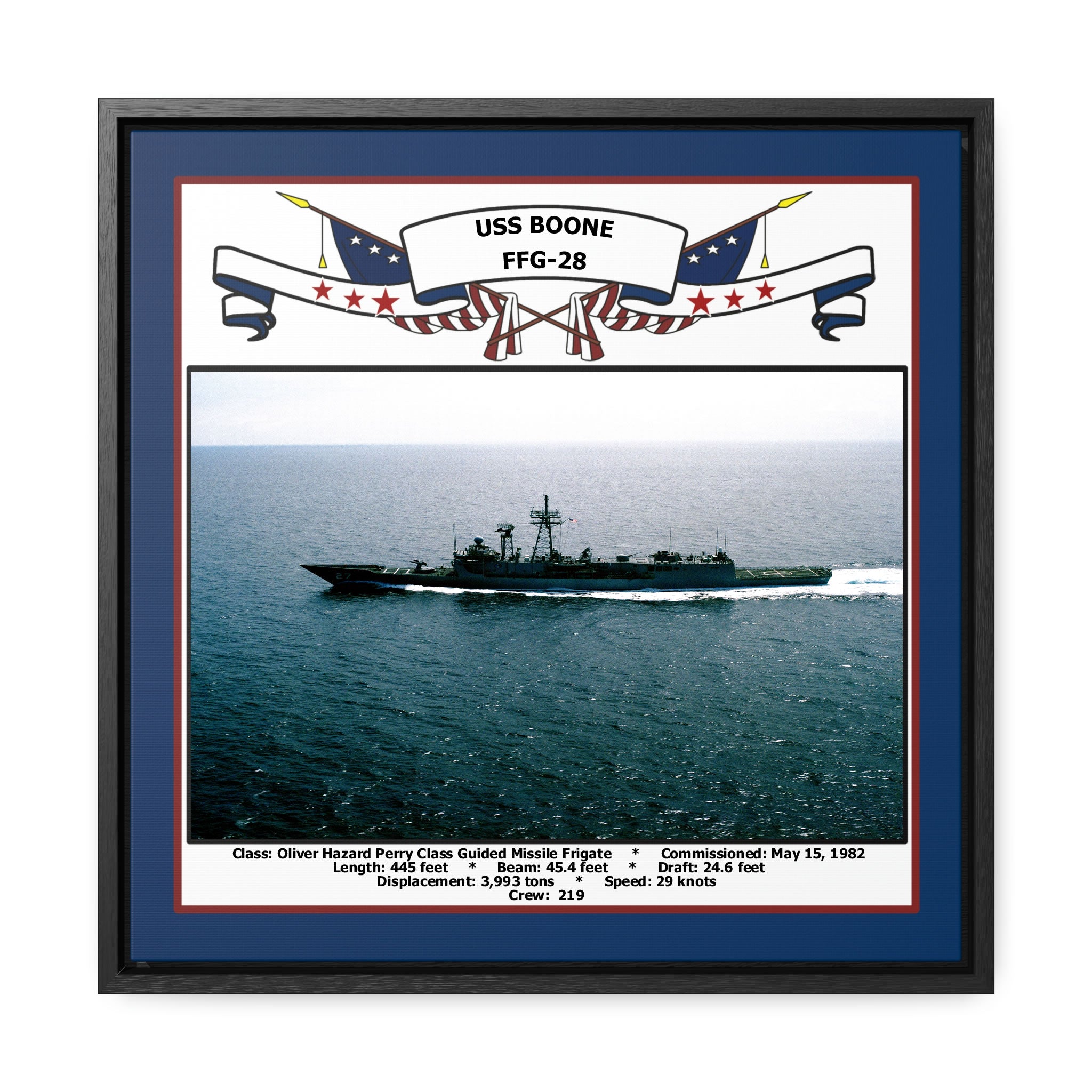 USS Boone FFG-28 Navy Floating Frame Photo – Navy Emporium