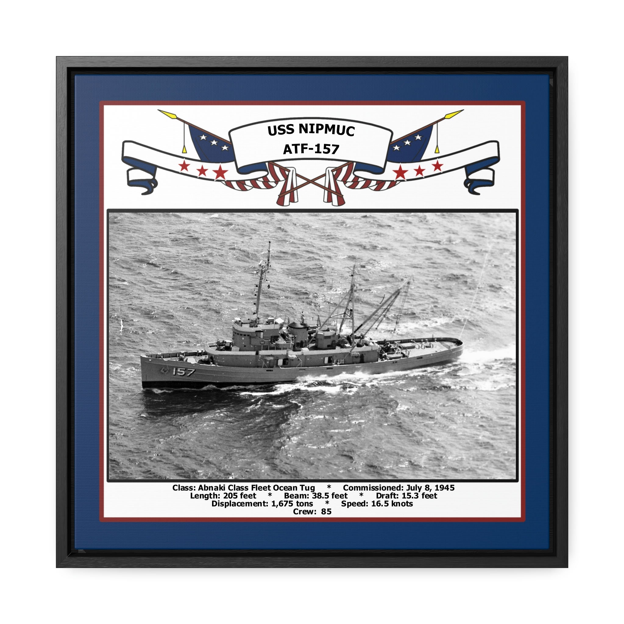 USS Nipmuc ATF-157 Navy Floating Frame Photo – Navy Emporium