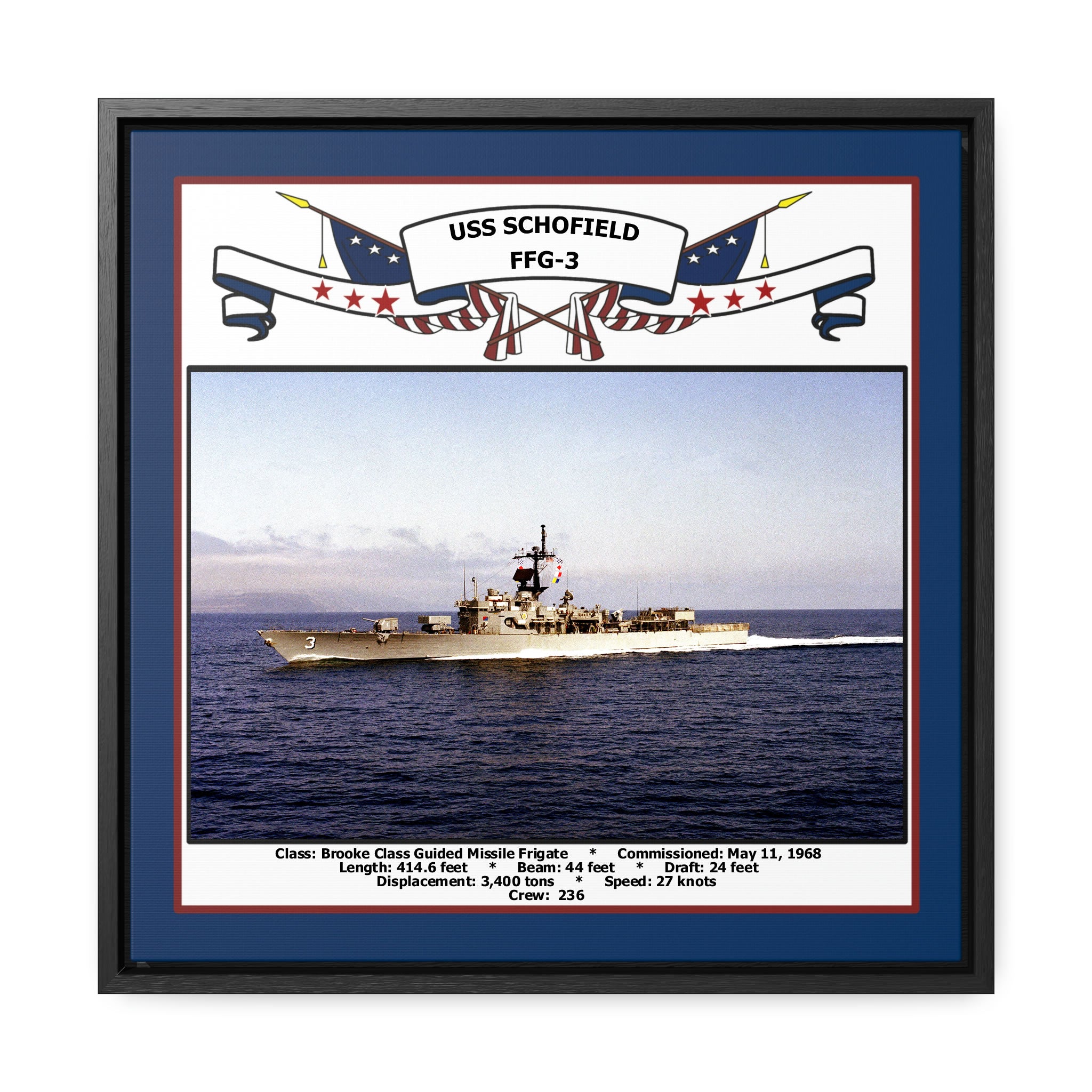 USS Schofield FFG-3 Navy Floating Frame Photo – Navy Emporium