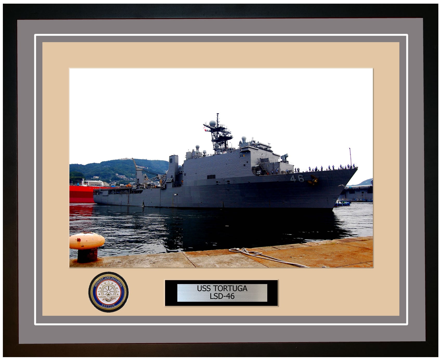 USS Tortuga LSD-46 Framed Navy Ship Photo Burgundy – Navy Emporium