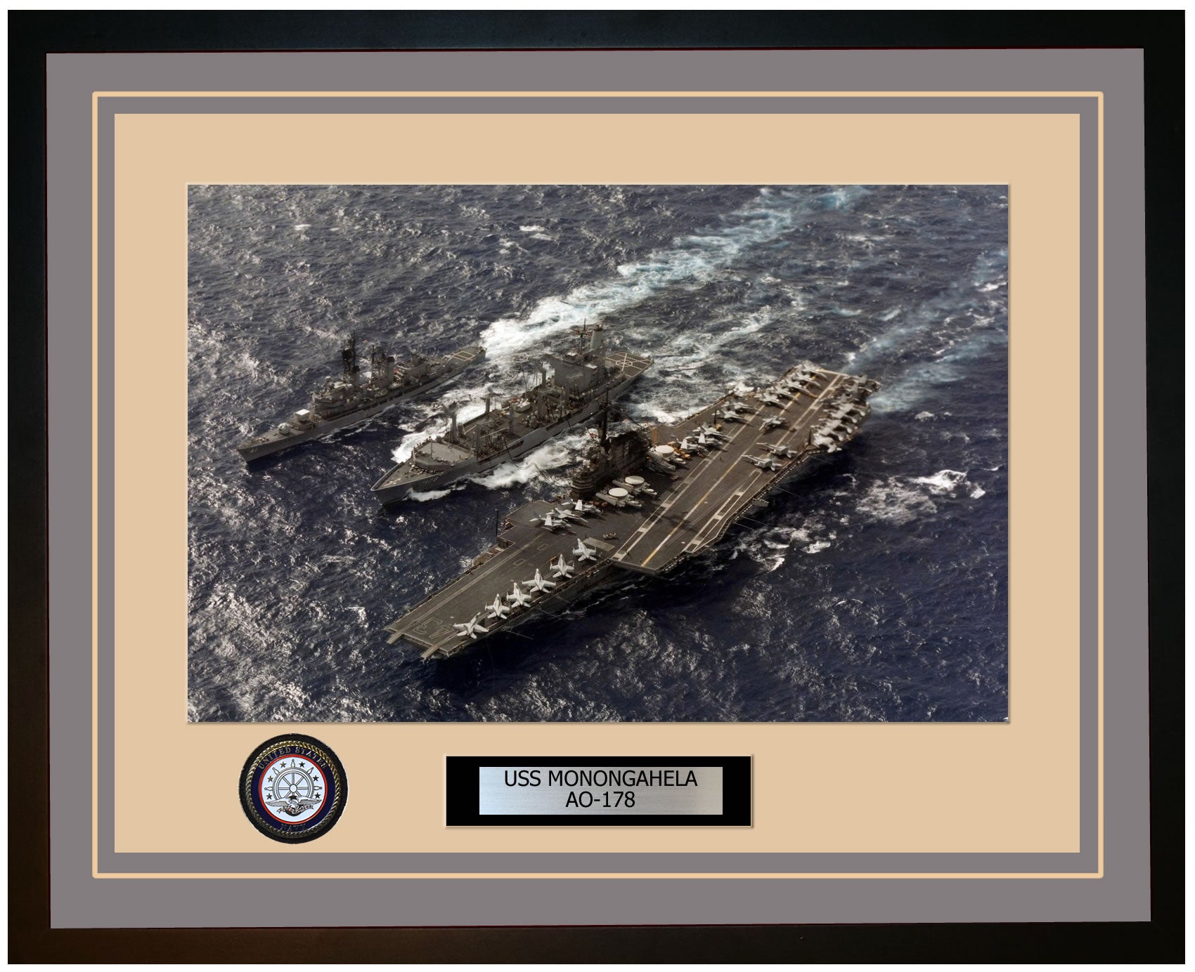 USS MONONGAHELA AO-178 Framed Navy Ship Photo Burgundy – Navy Emporium