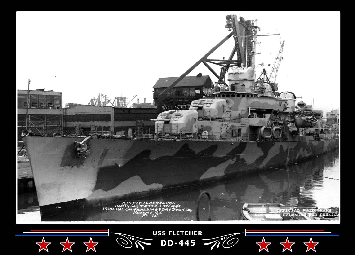 USS Fletcher DD-445 Canvas Photo Print – Navy Emporium