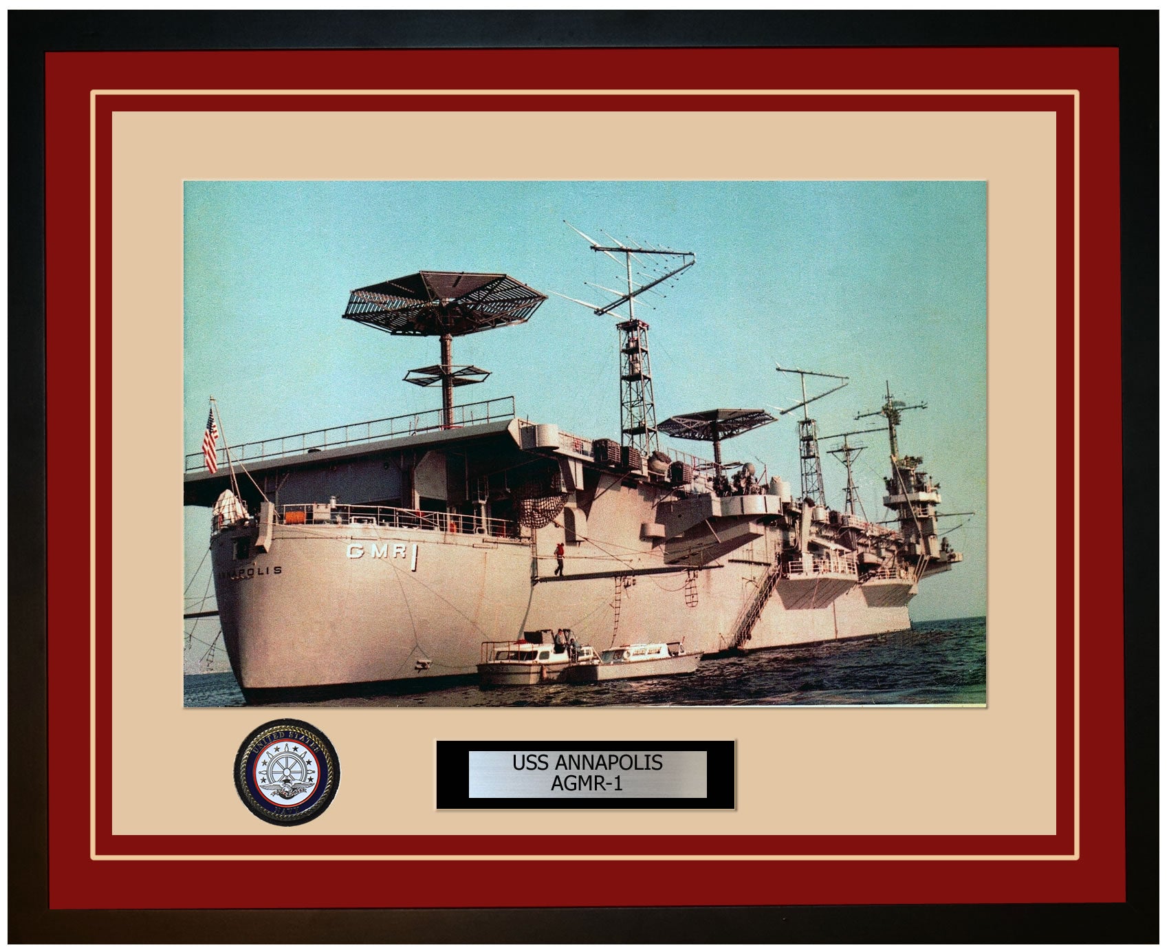 USS ANNAPOLIS AGMR-1 Framed Navy Ship Photo Burgundy – Navy Emporium