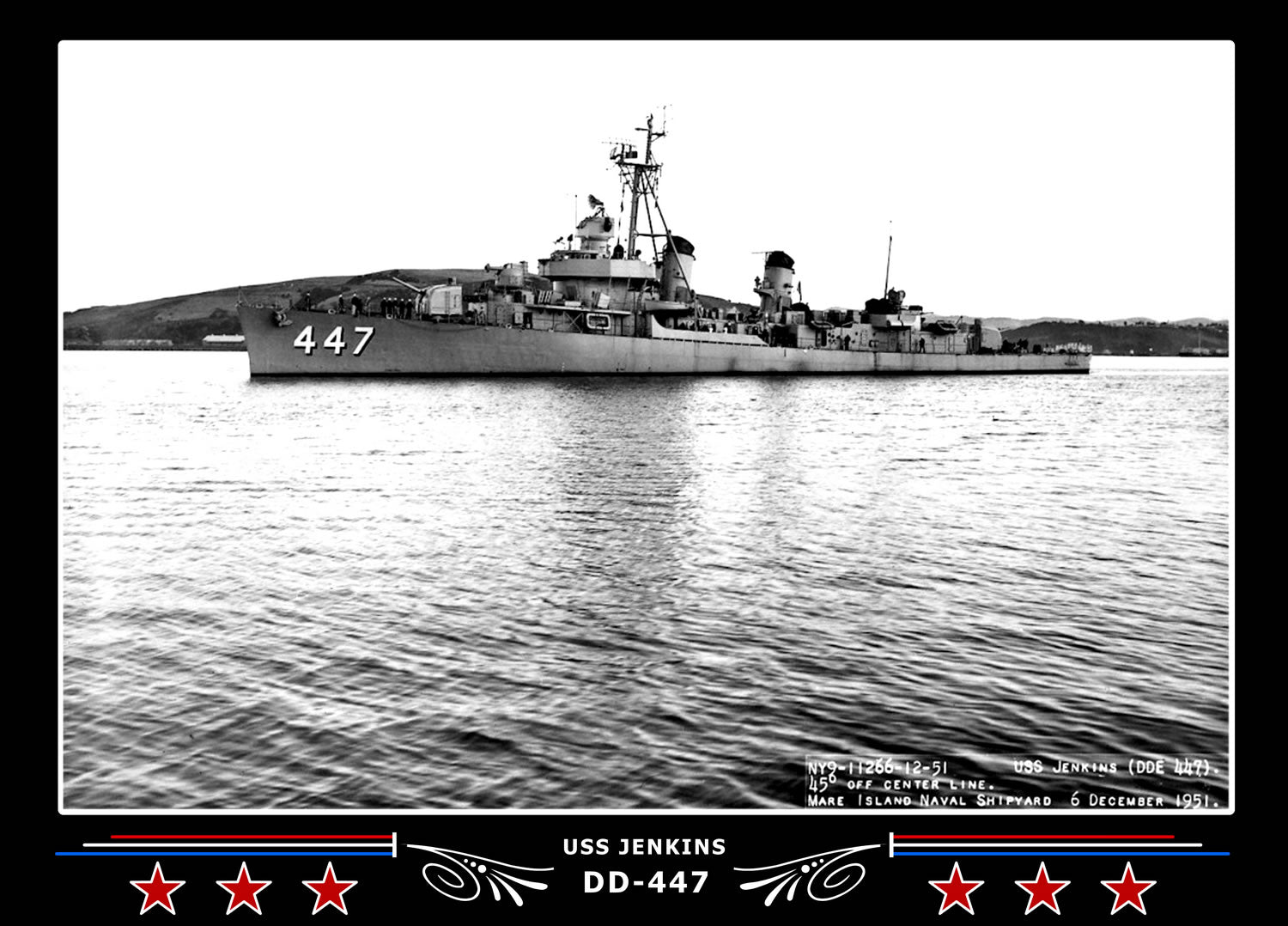 USS Jenkins DD-447 Canvas Photo Print – Navy Emporium