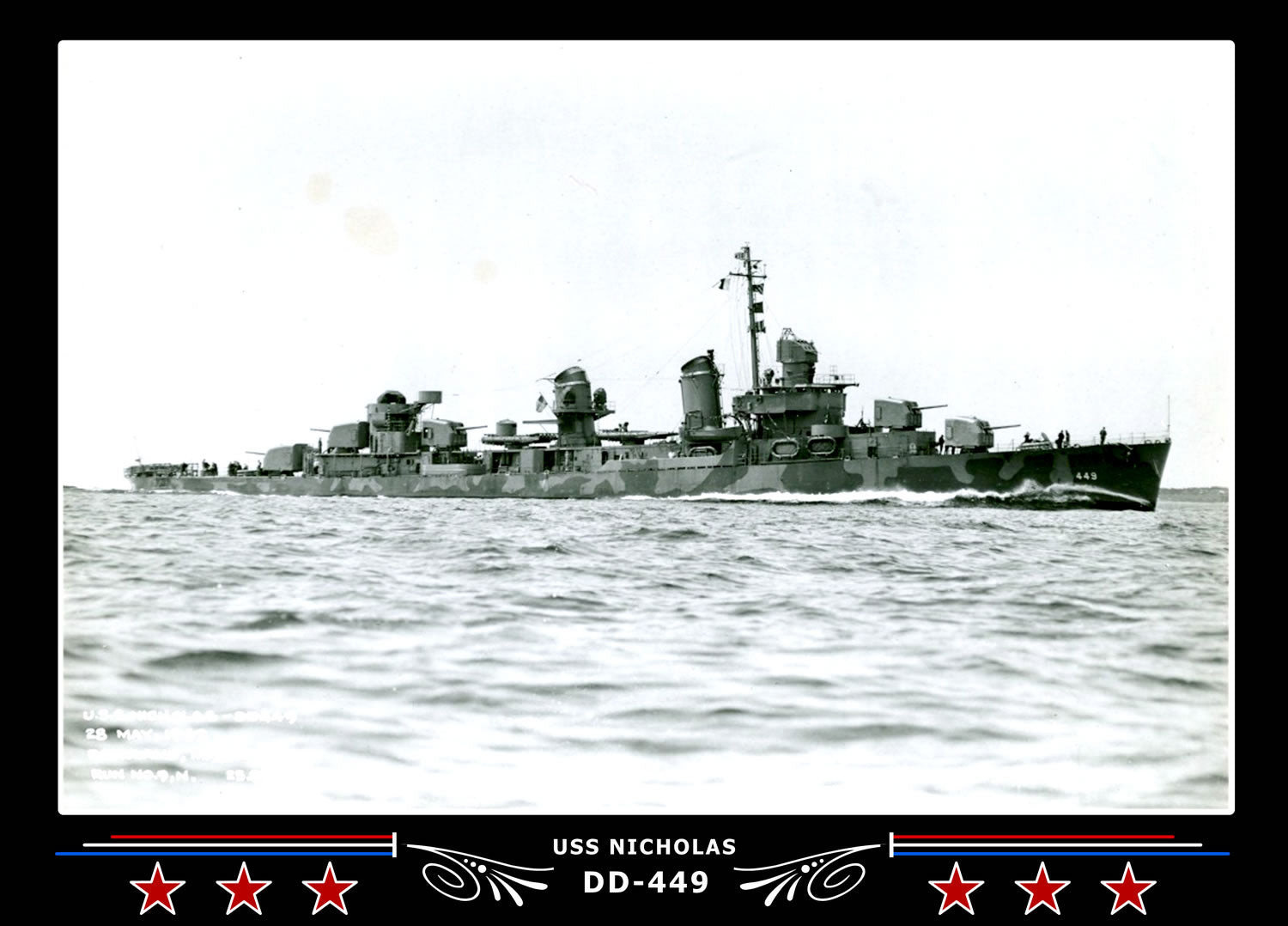 USS Nicholas DD-449 Canvas Photo Print – Navy Emporium