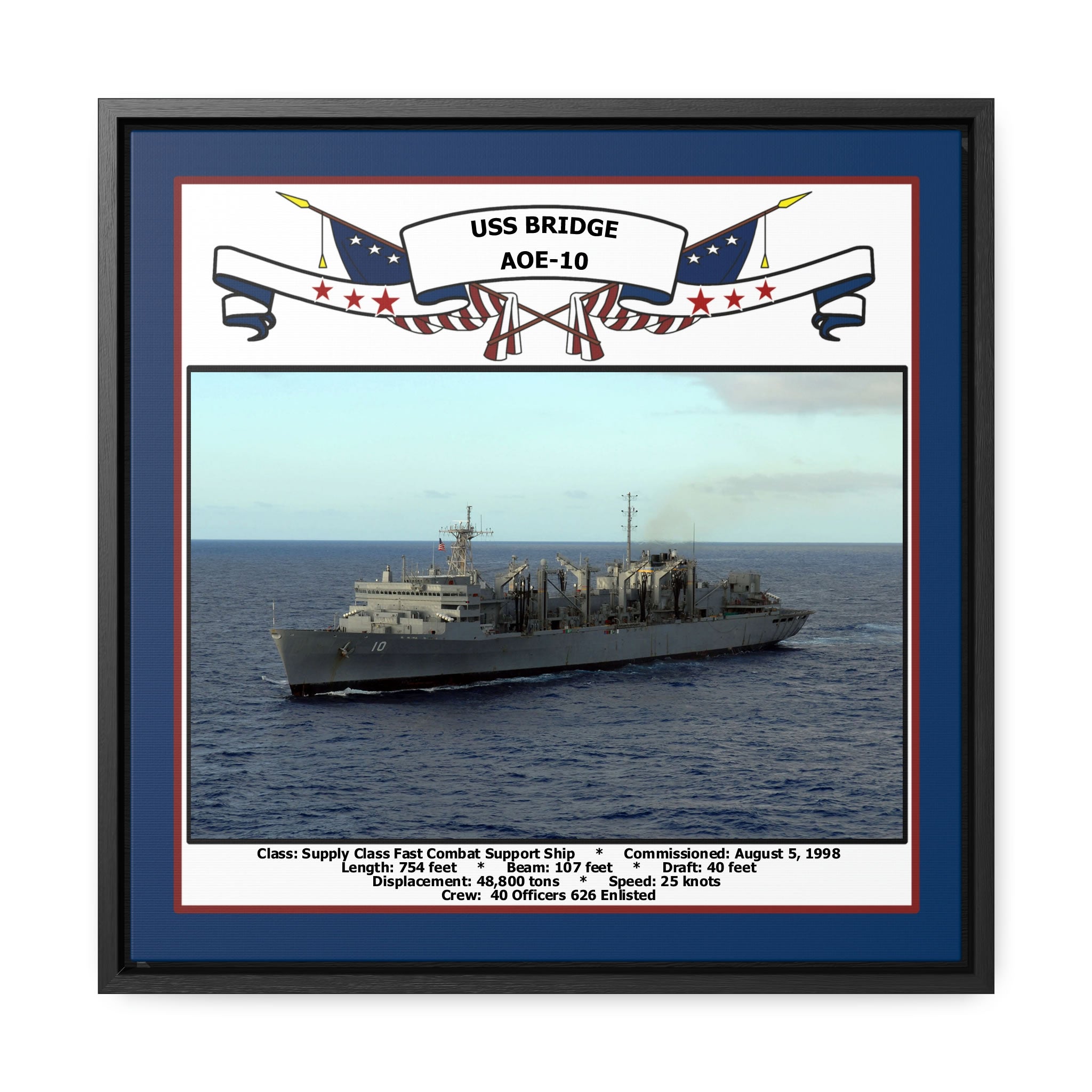 USS Bridge AOE-10 Navy Floating Frame Photo – Navy Emporium