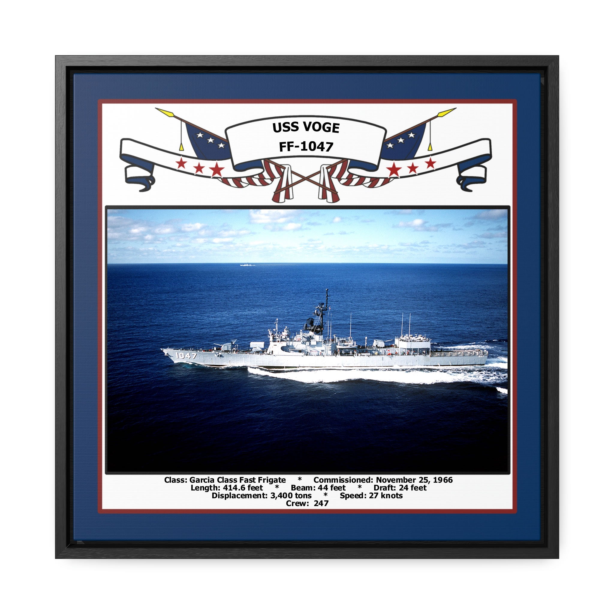 USS Voge FF-1047 Navy Floating Frame Photo – Navy Emporium