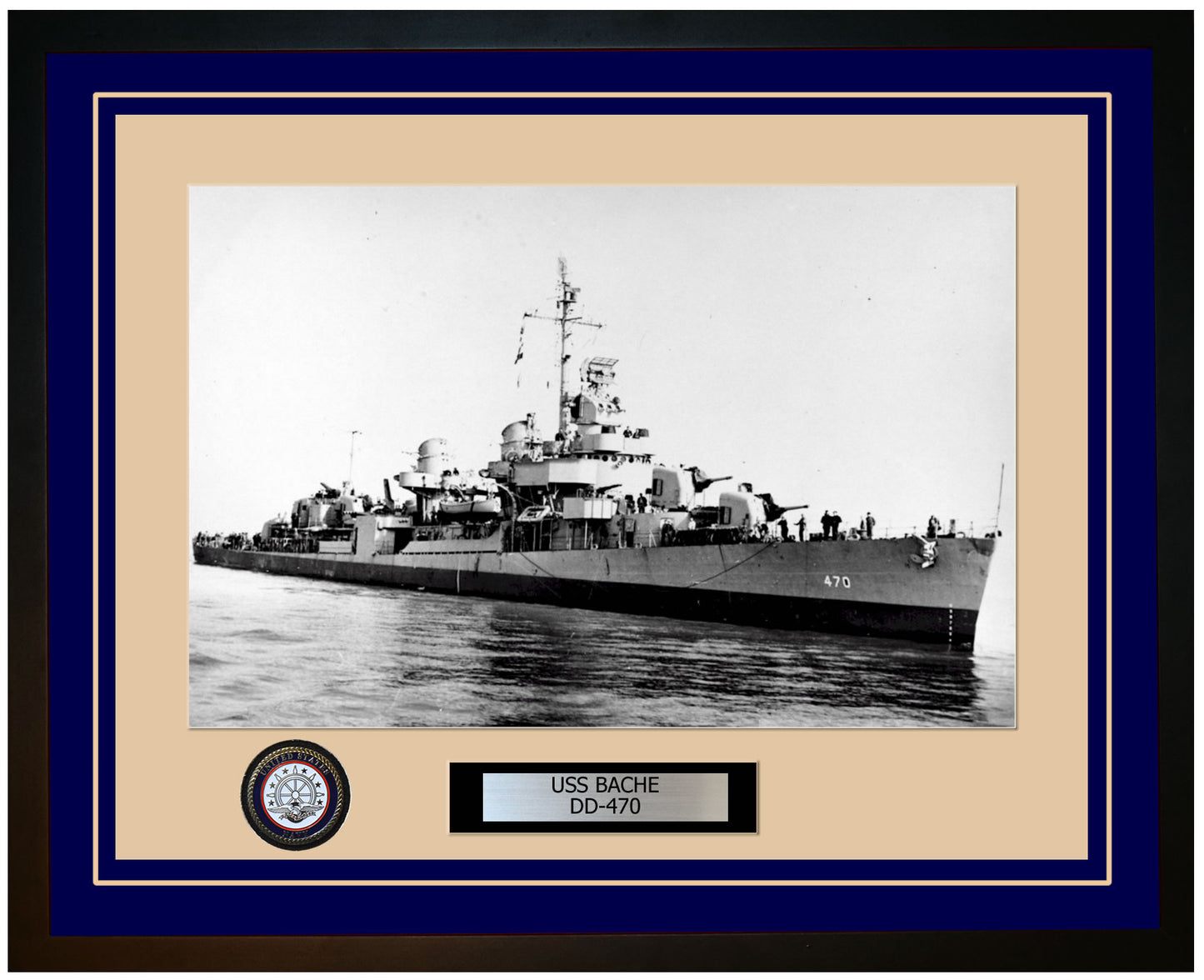 USS BACHE DD-470 Framed Navy Ship Photo Burgundy – Navy Emporium