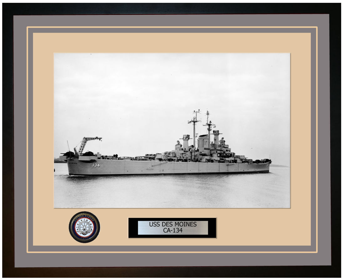 USS DES MOINES CA-134 Framed Navy Ship Photo Burgundy – Navy Emporium