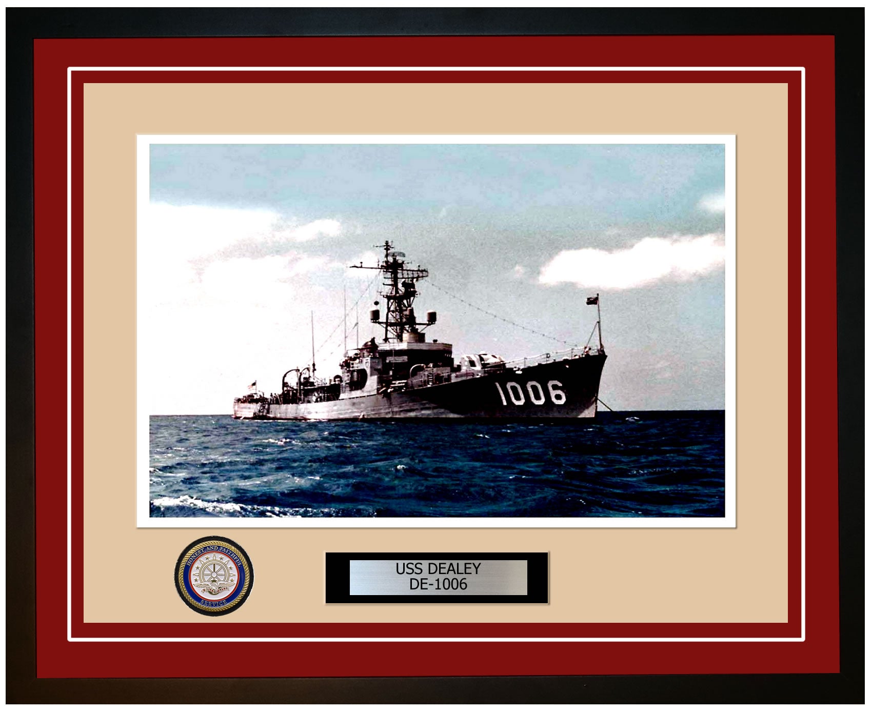 USS Dealey DE-1006 Framed Navy Ship Photo Burgundy – Navy Emporium