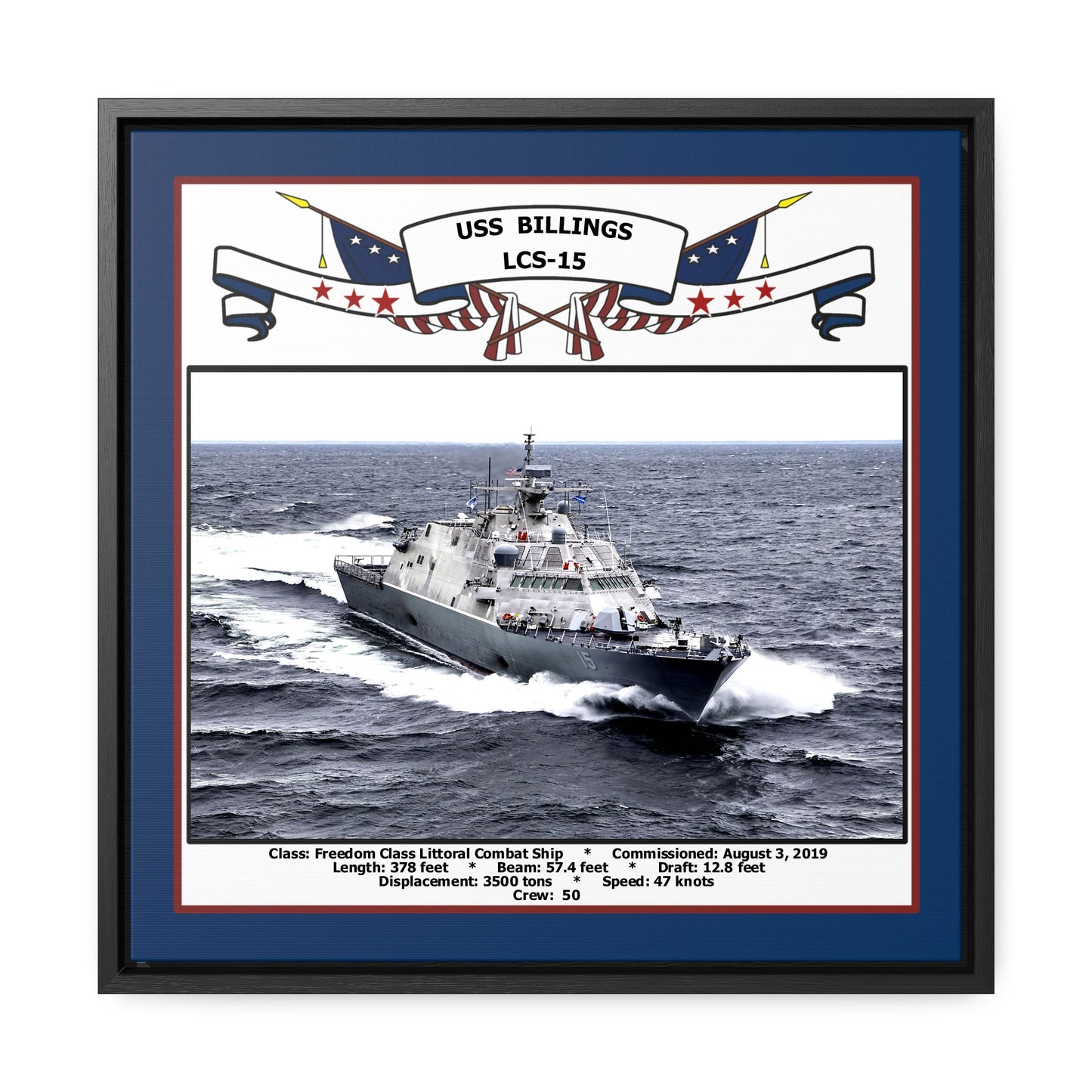 USS Billings LCS-15 Navy Floating Frame Photo – Navy Emporium