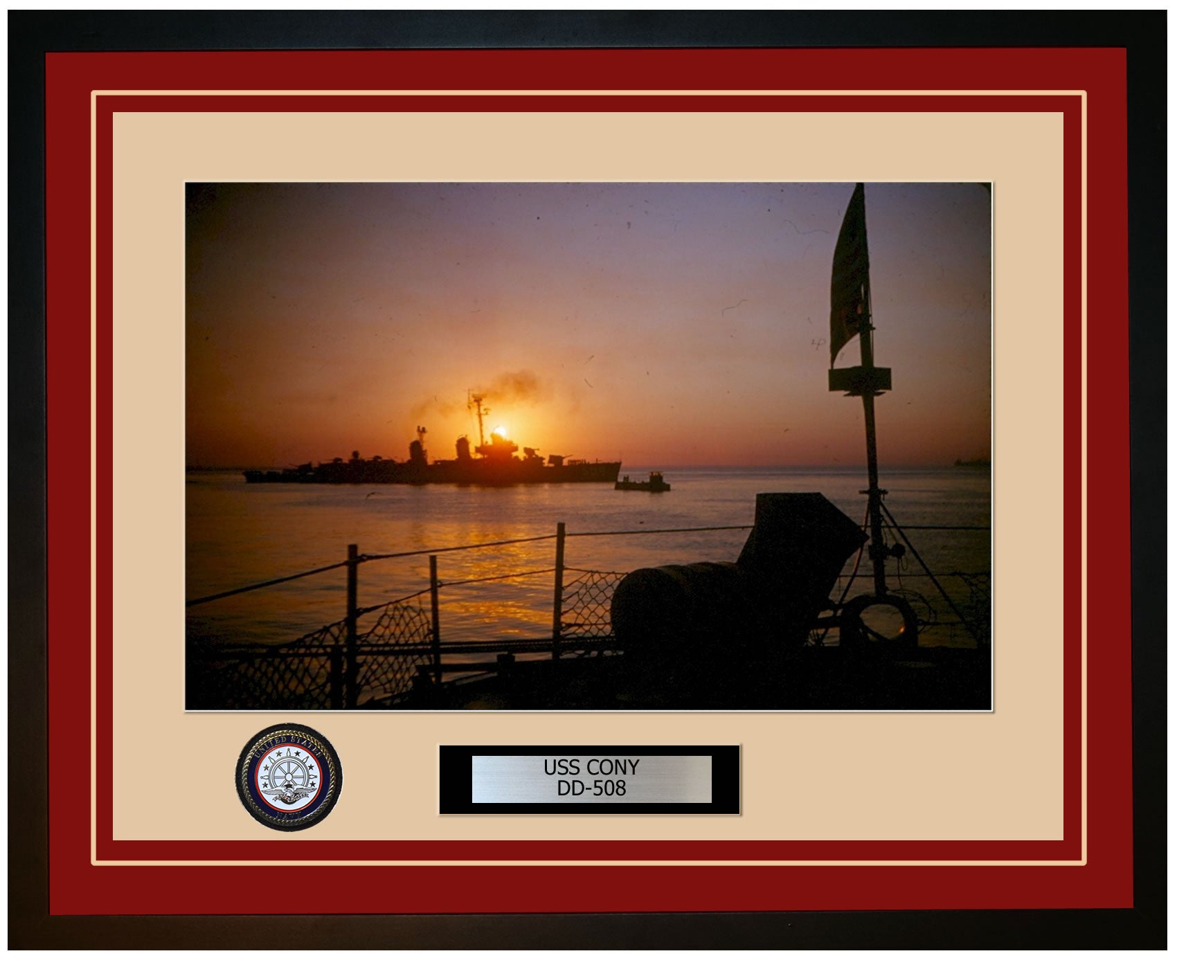 USS CONY DD-508 Framed Navy Ship Photo Burgundy – Navy Emporium