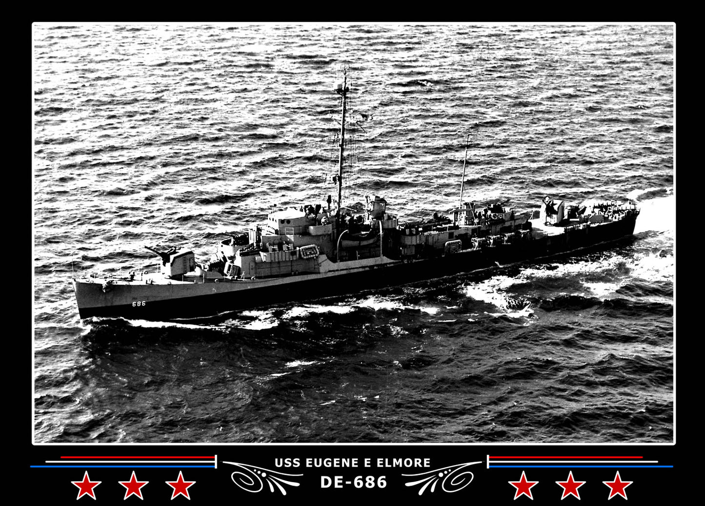 USS Eugene E Elmore DE-686 Canvas Photo Print – Navy Emporium