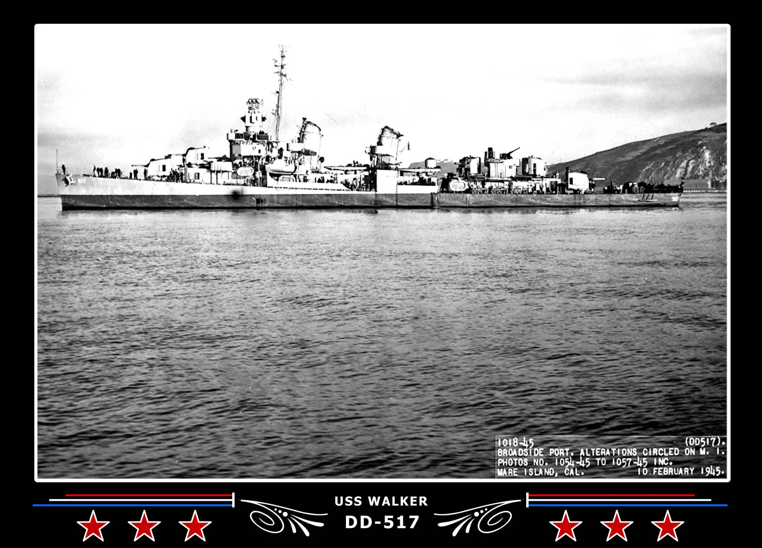 USS Walker DD-517 Canvas Photo Print – Navy Emporium