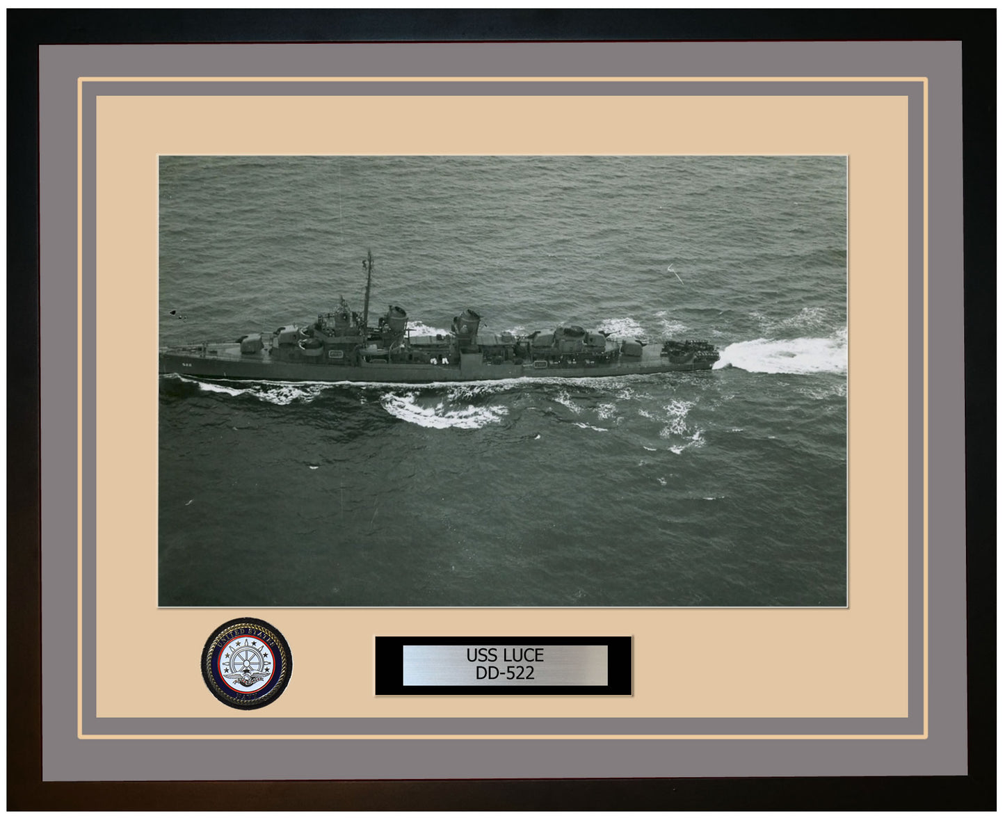 USS LUCE DD-522 Framed Navy Ship Photo Burgundy – Navy Emporium