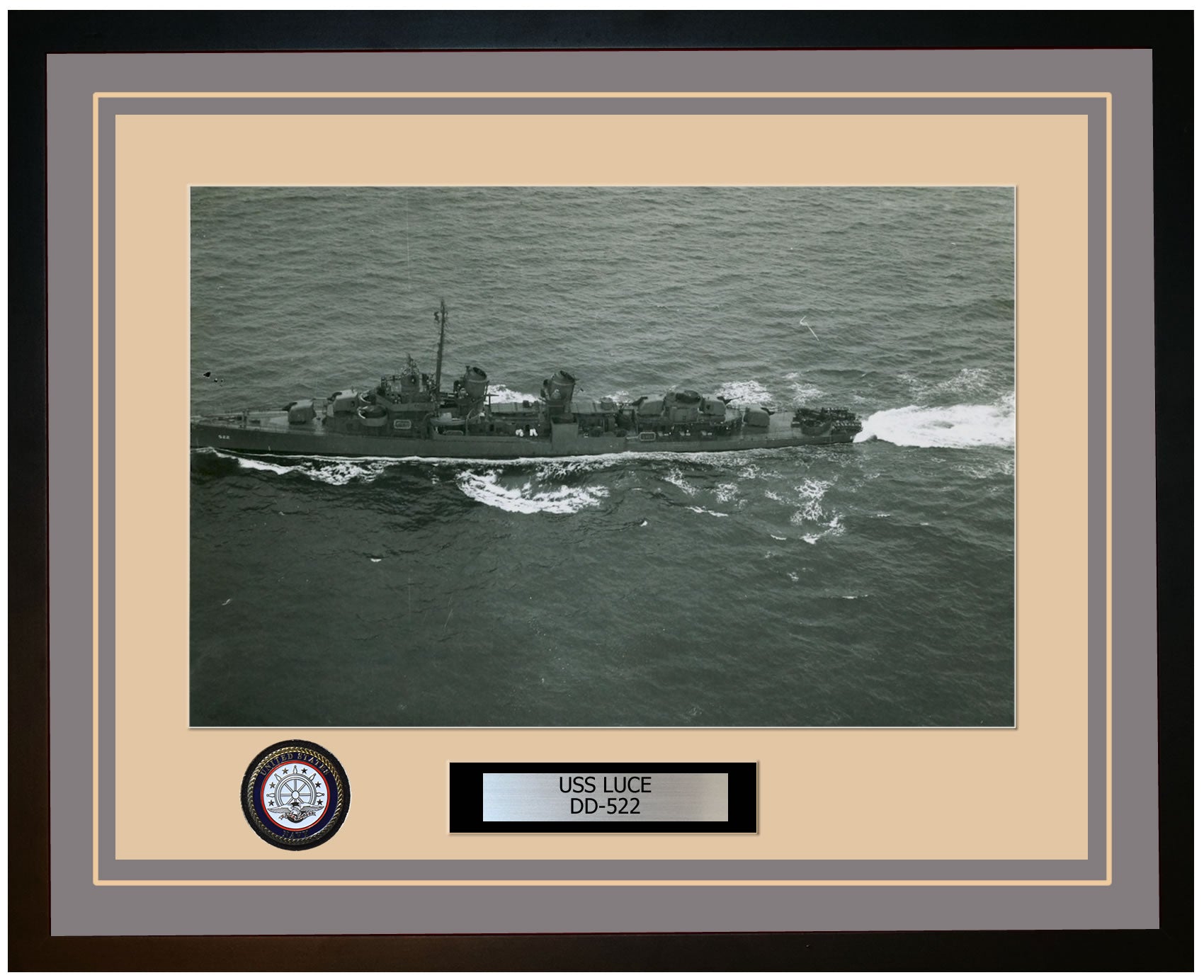 USS LUCE DD-522 Framed Navy Ship Photo Burgundy – Navy Emporium