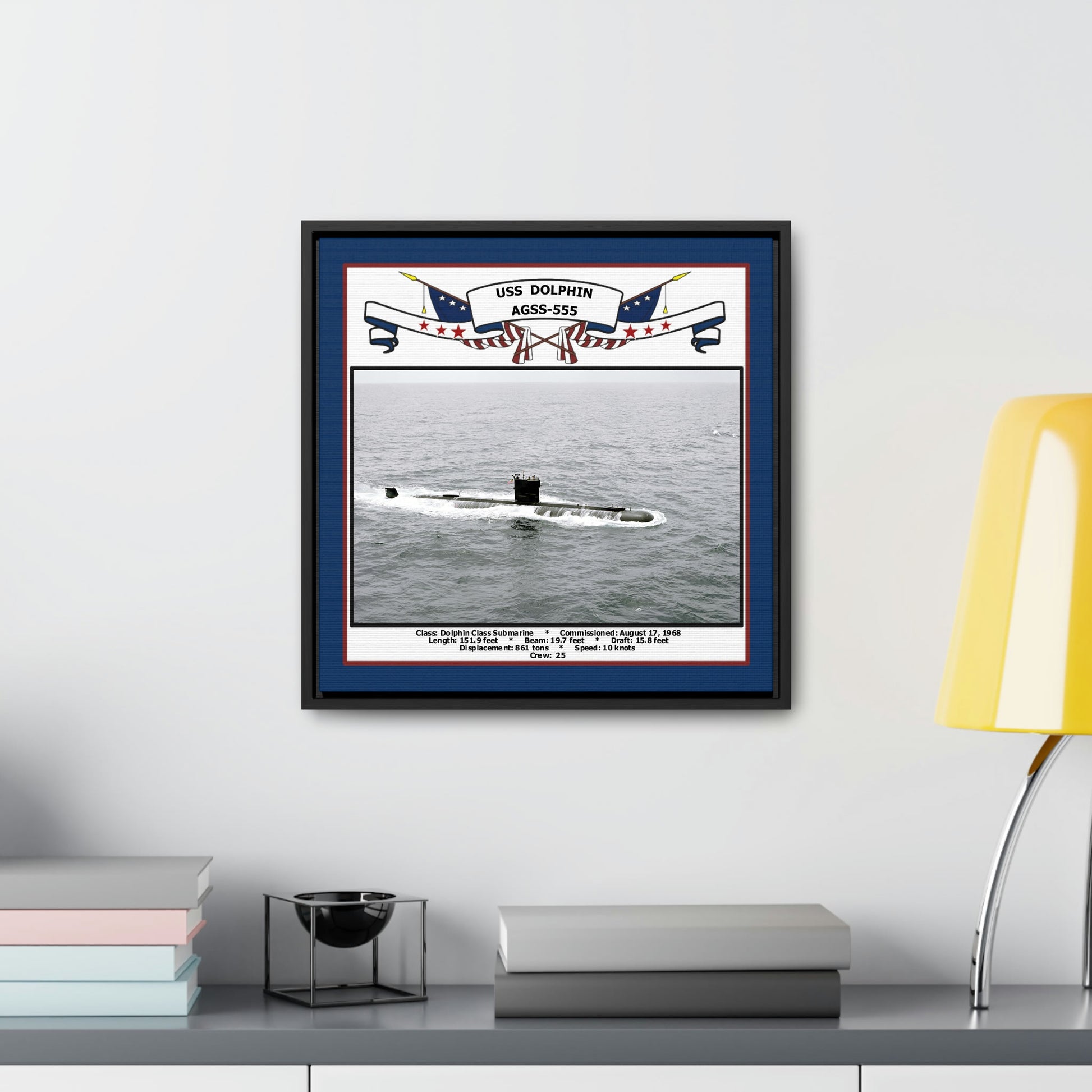 USS Dolphin AGSS-555 Navy Floating Frame Photo – Navy Emporium