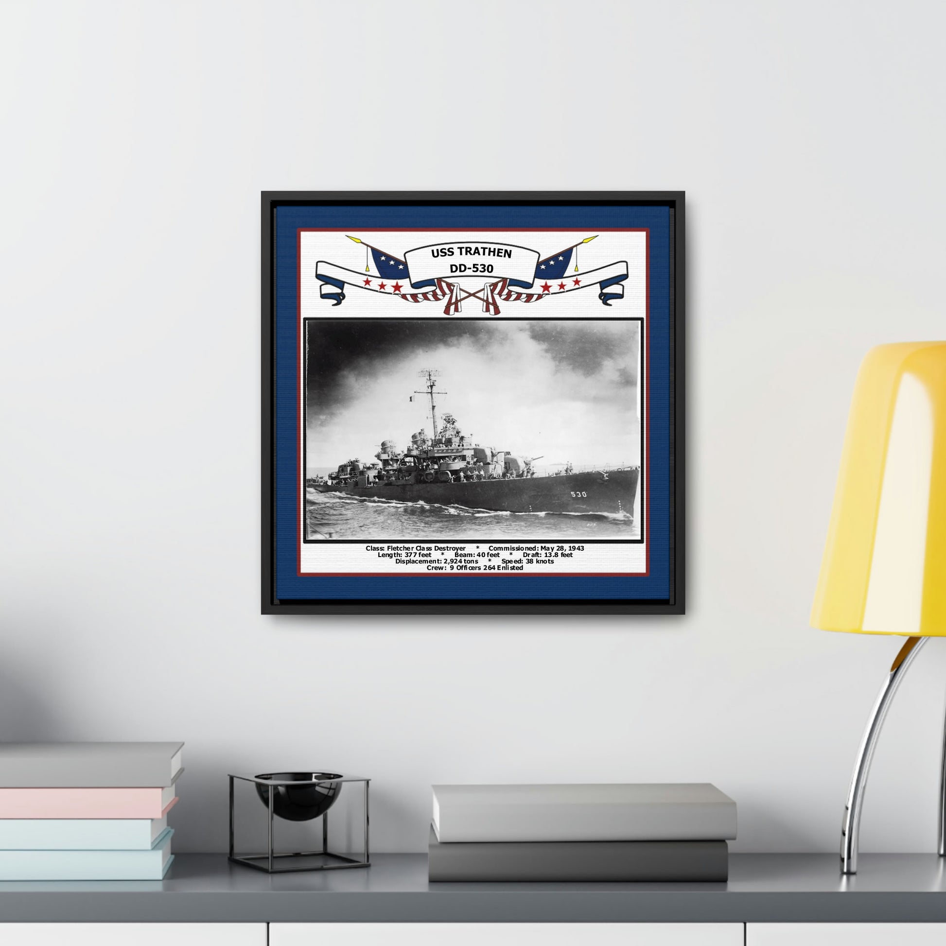 USS Trathen DD-530 Navy Floating Frame Photo – Navy Emporium