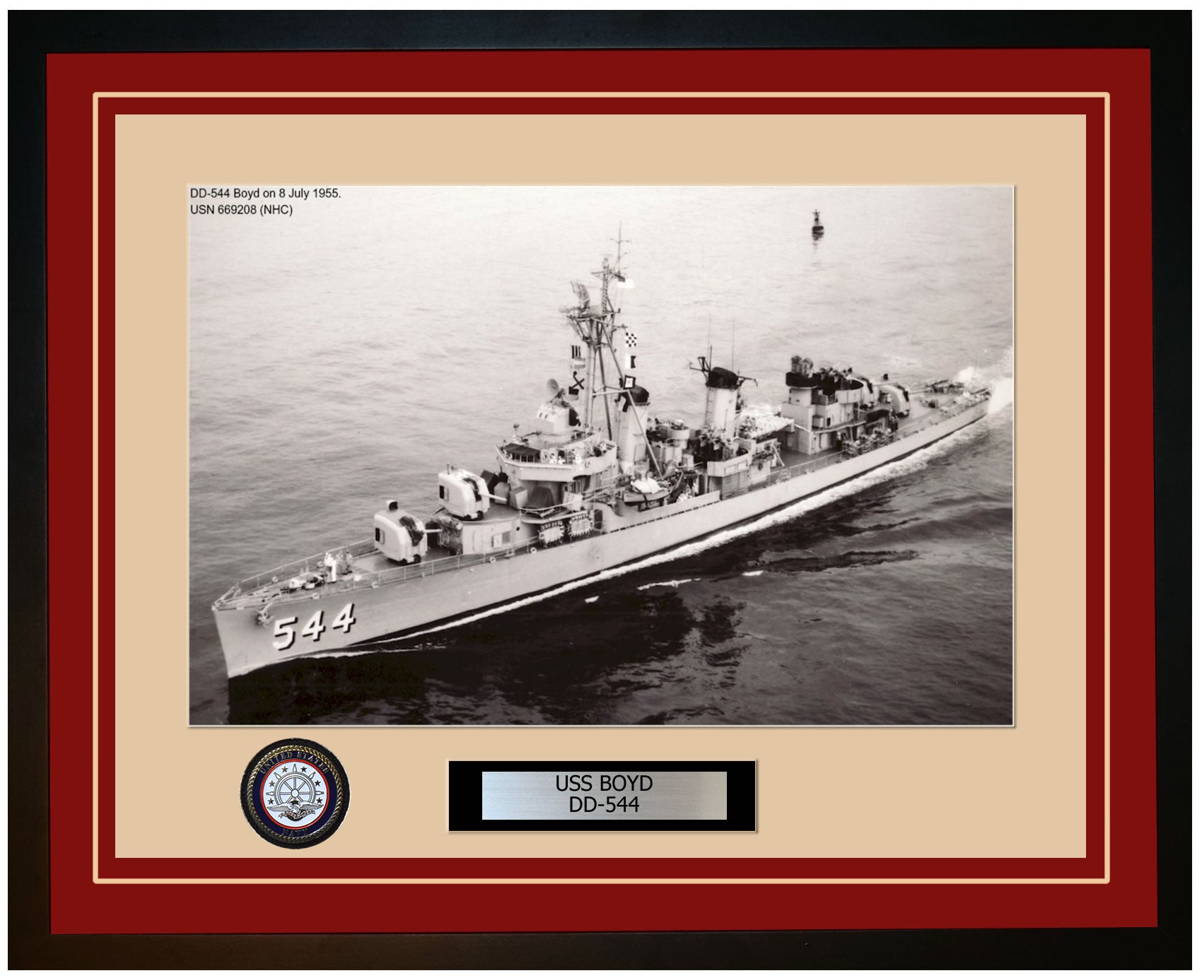USS BOYD DD-544 Framed Navy Ship Photo Burgundy – Navy Emporium