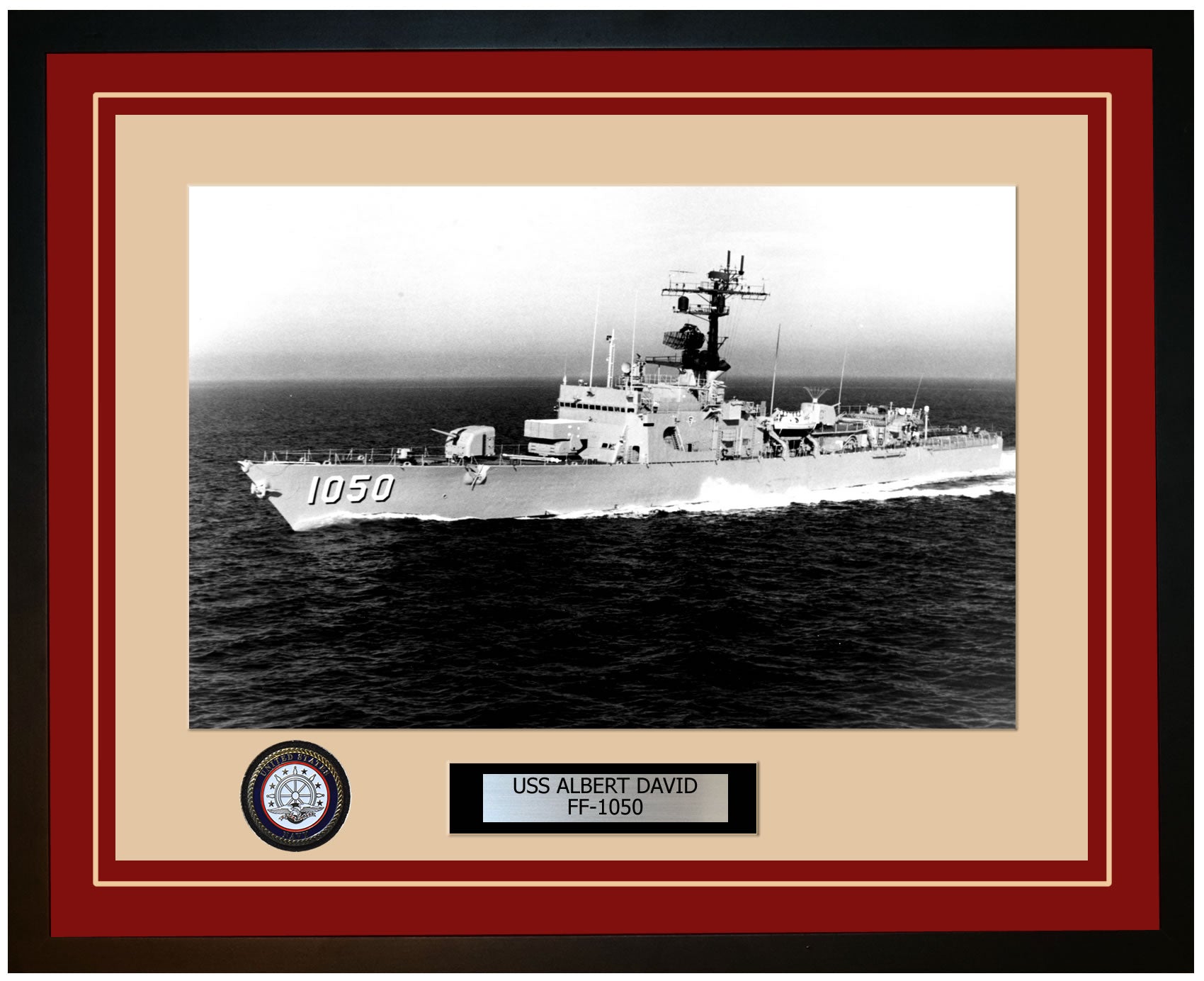USS ALBERT DAVID FF-1050 Framed Navy Ship Photo Burgundy – Navy Emporium