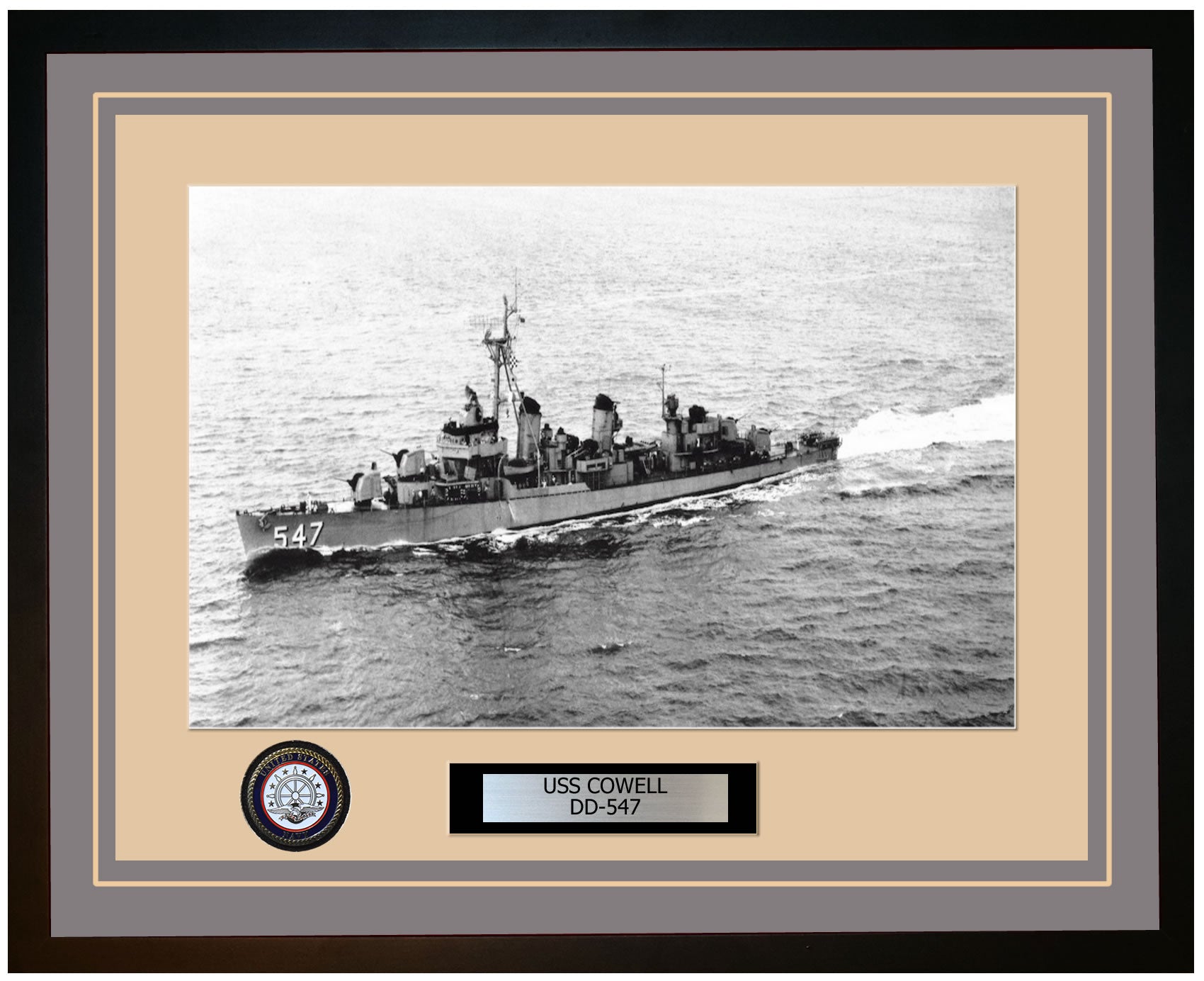 USS COWELL DD-547 Framed Navy Ship Photo Burgundy – Navy Emporium