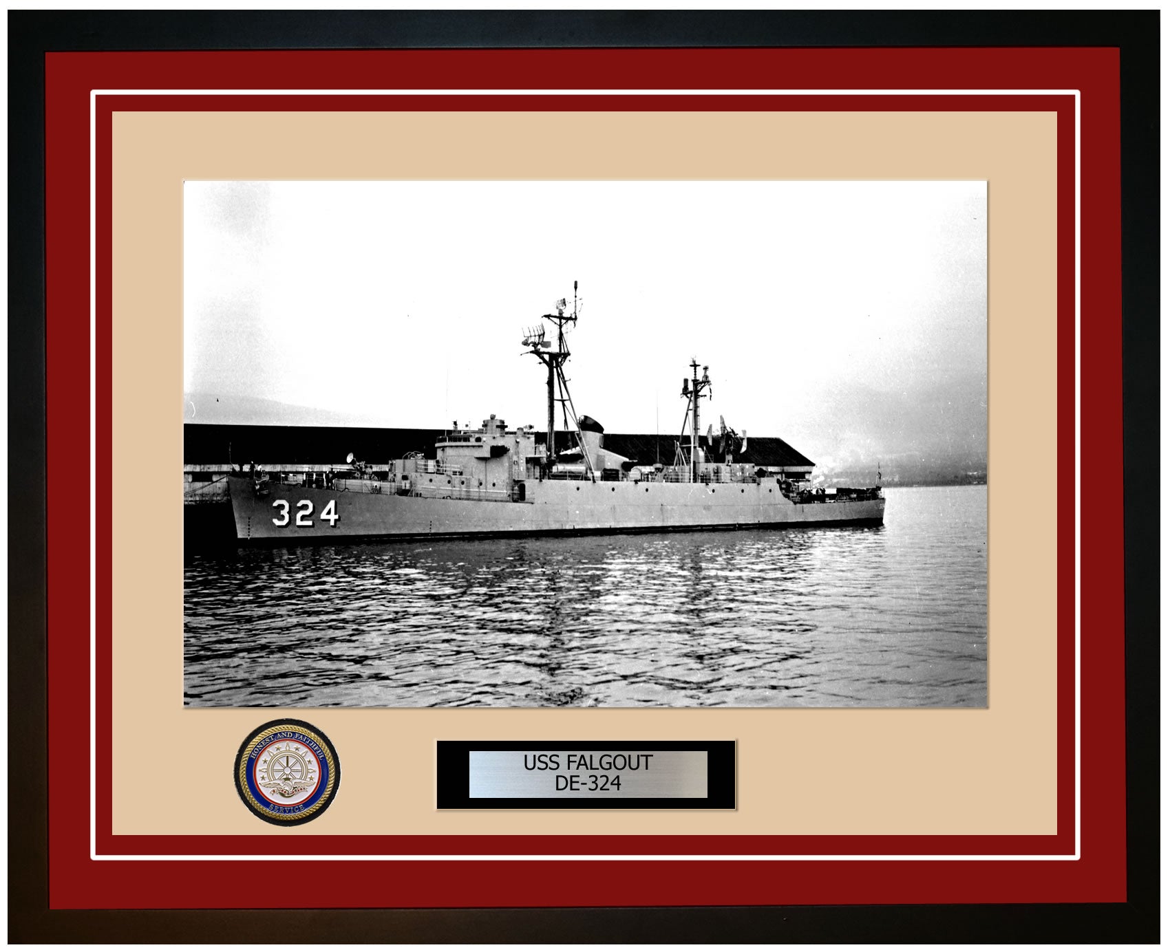 USS Falgout DE-324 Framed Navy Ship Photo Burgundy – Navy Emporium