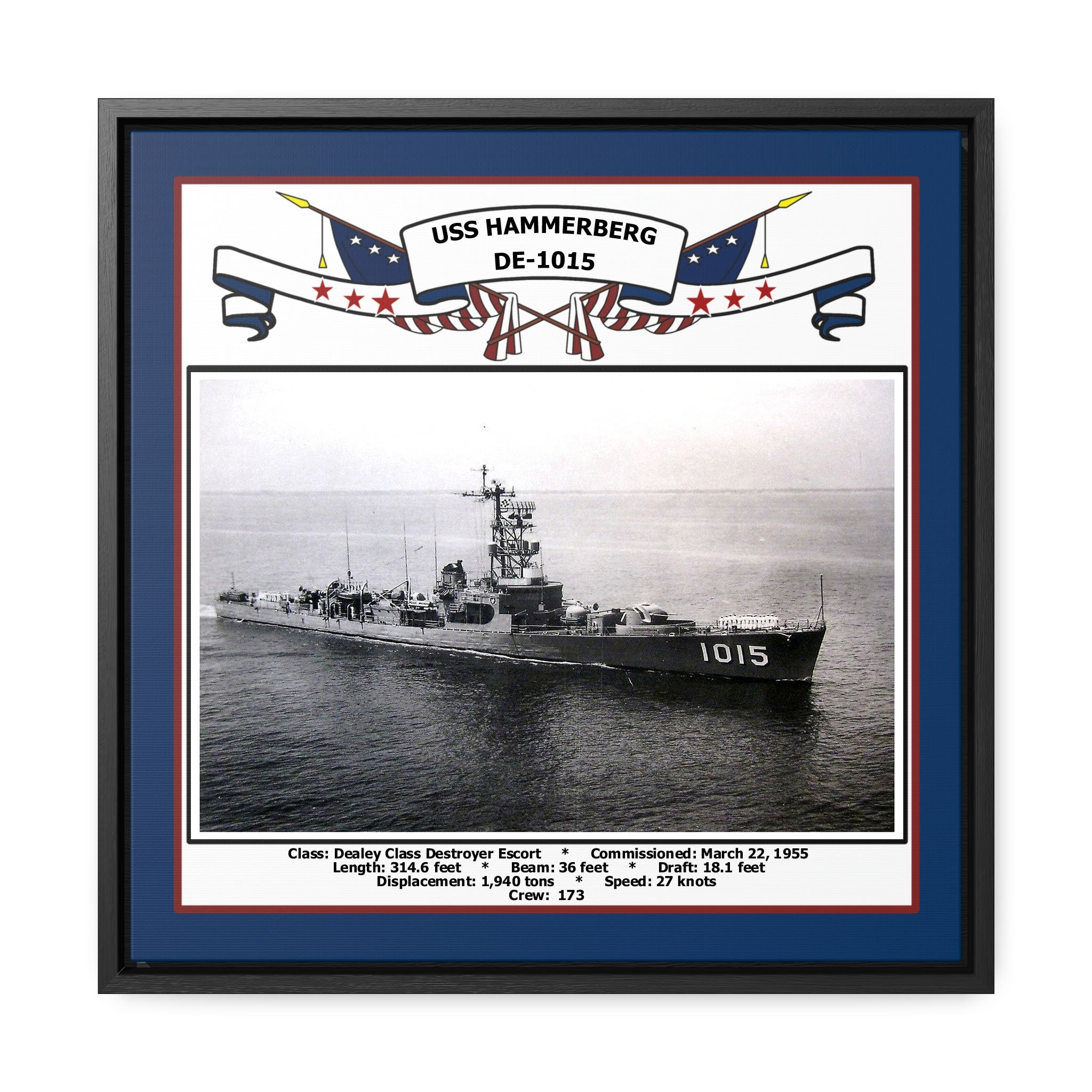 USS Hammerberg DE-1015 Navy Floating Frame Photo – Navy Emporium