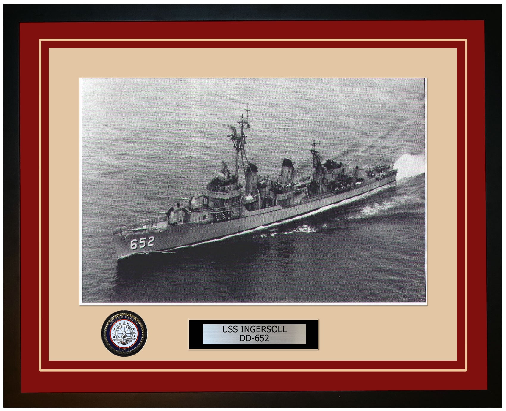 USS INGERSOLL DD-652 Framed Navy Ship Photo Burgundy – Navy Emporium