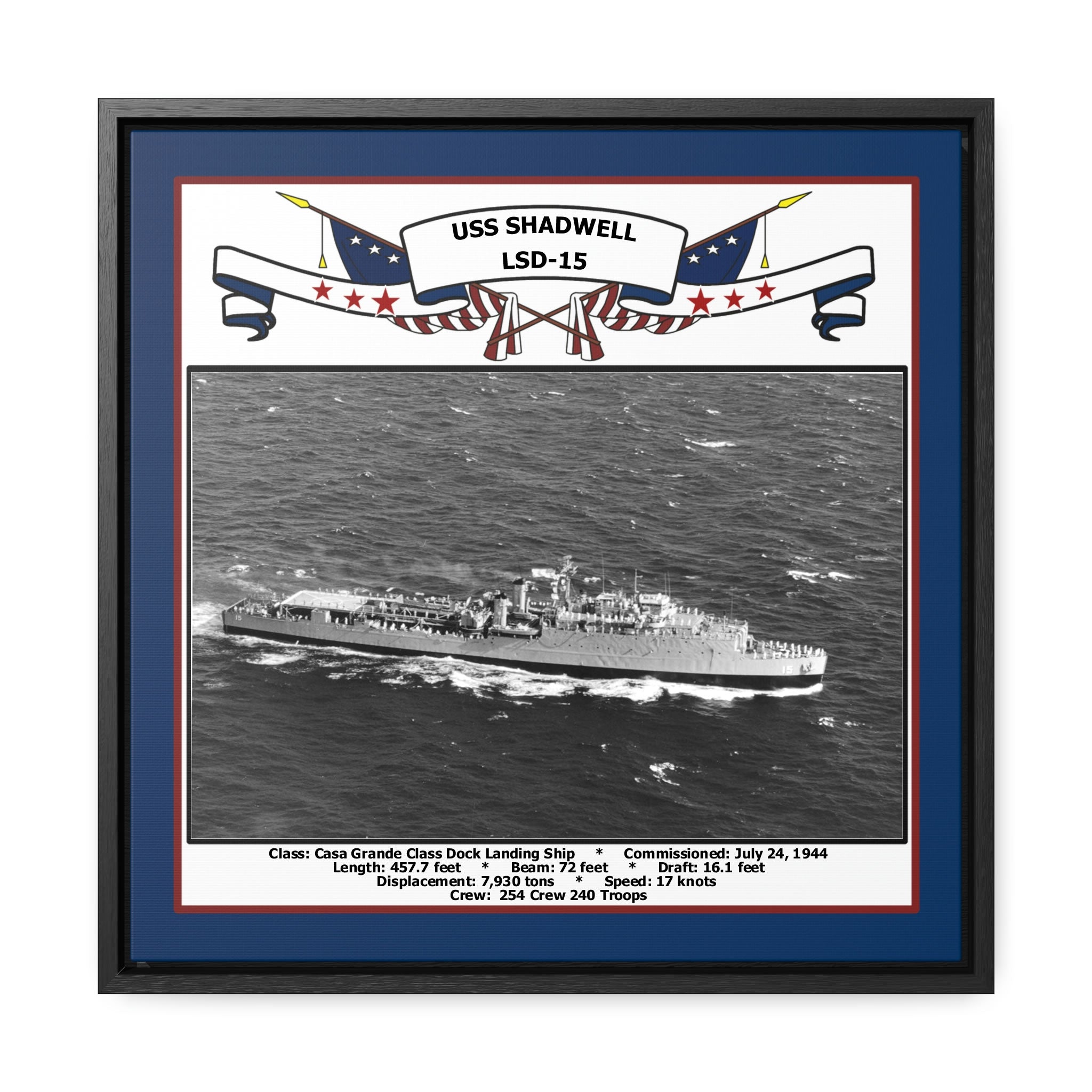 USS Shadwell LSD-15 Navy Floating Frame Photo – Navy Emporium