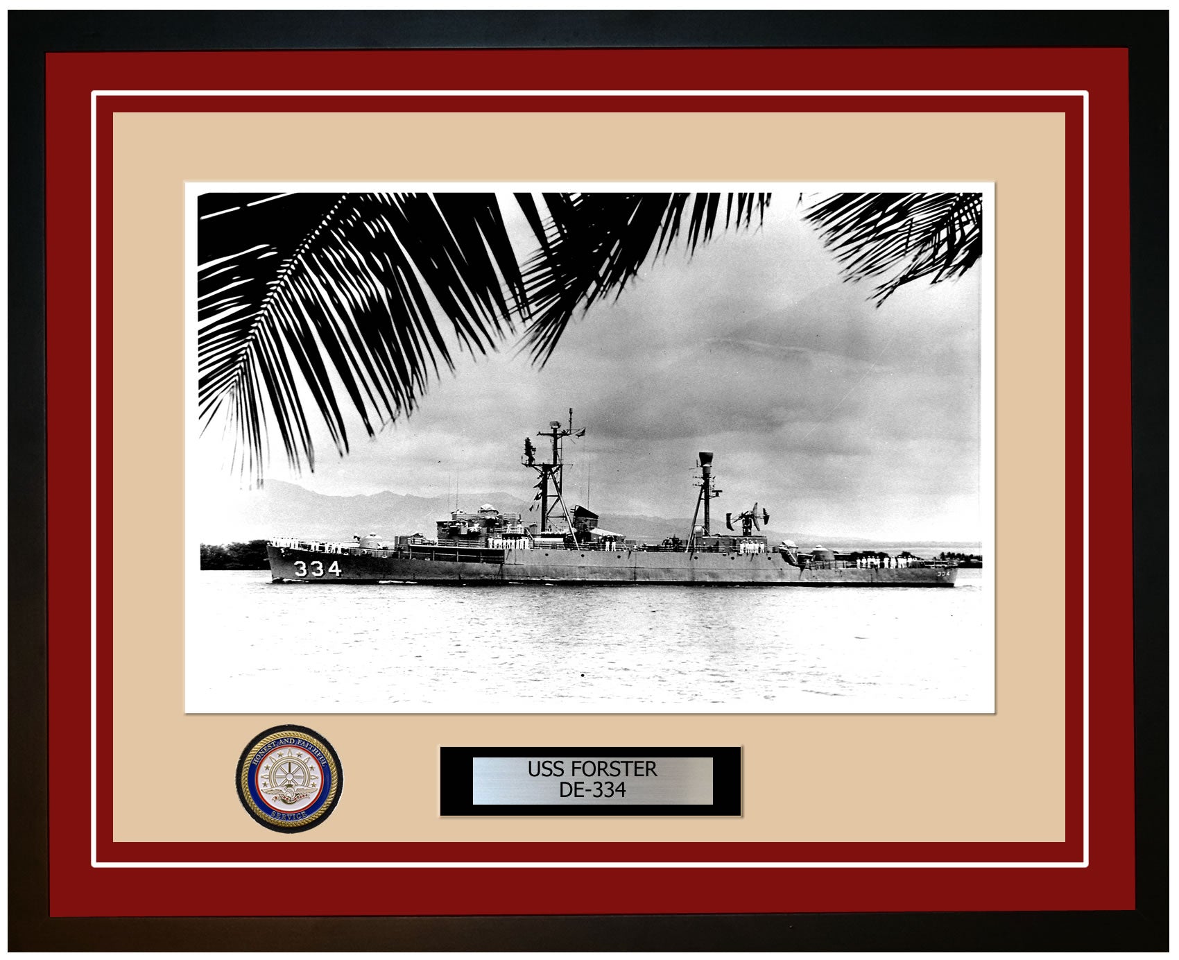 USS Forster DE-334 Framed Navy Ship Photo Burgundy – Navy Emporium